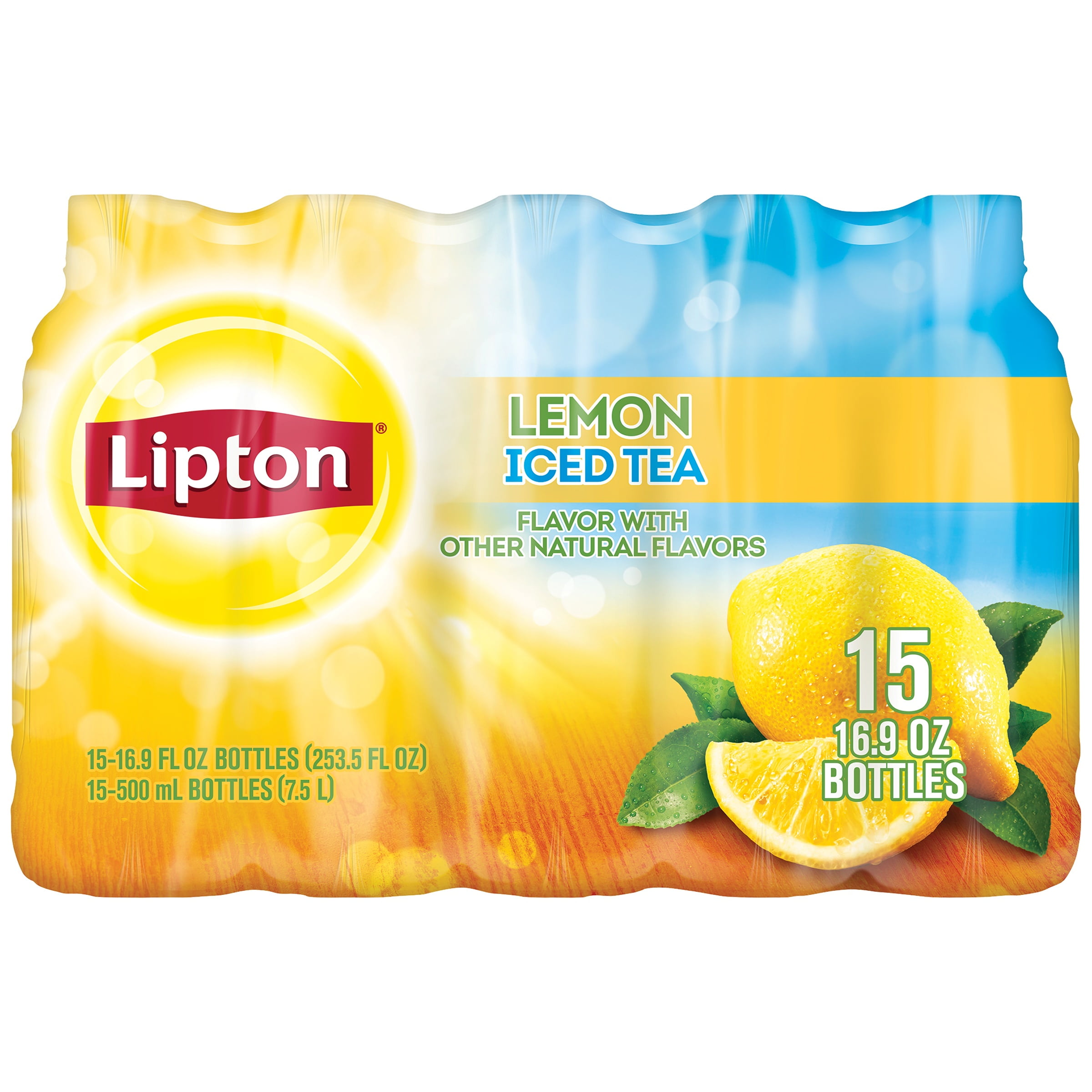 Lipton Iced Tea with Lemon Bottled Tea Drink, 16.9 fl oz, 15 Bottles ...