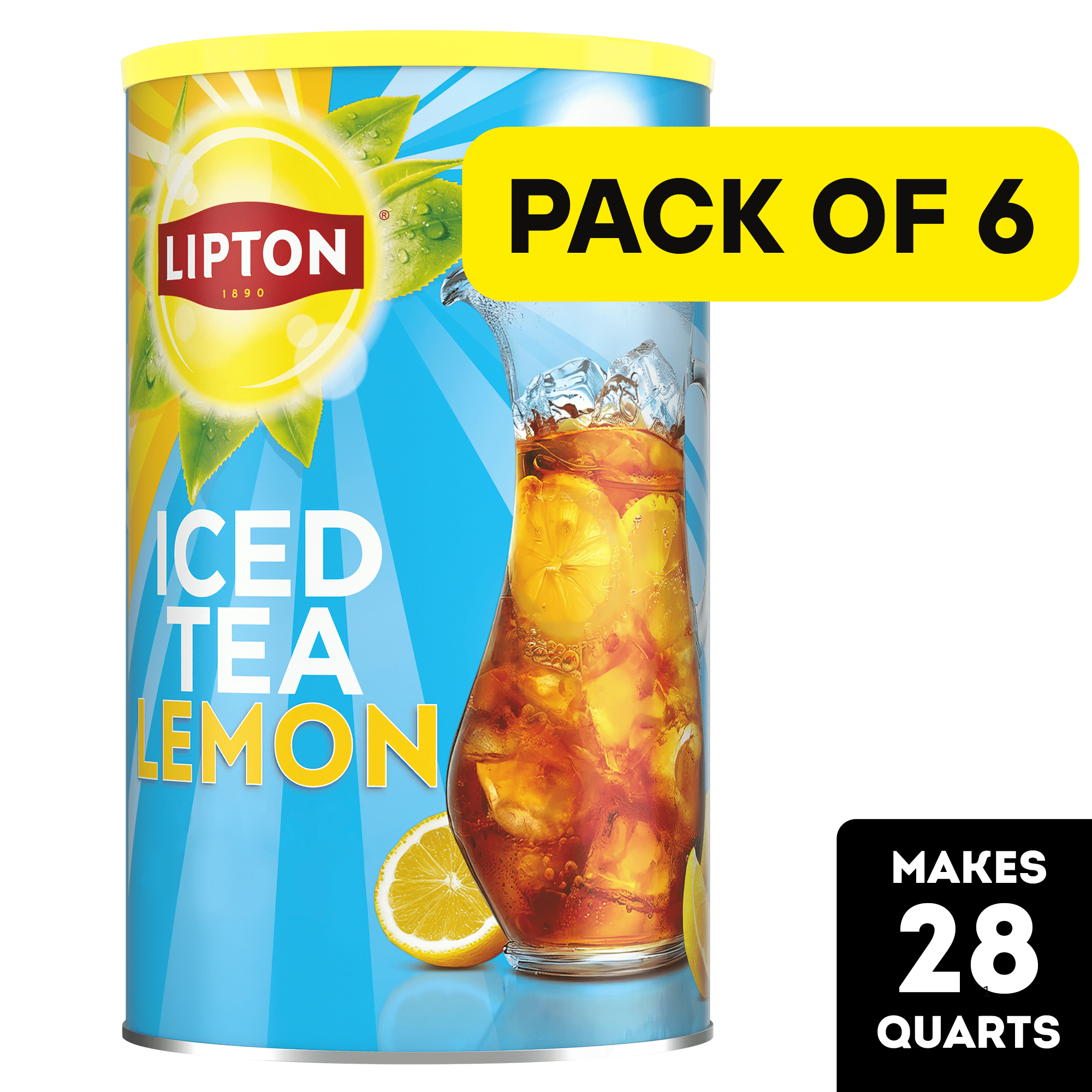 Lipton Lemon Iced Tea Mix, Sweetened Black Tea Powder, 66.1 oz Canister ...