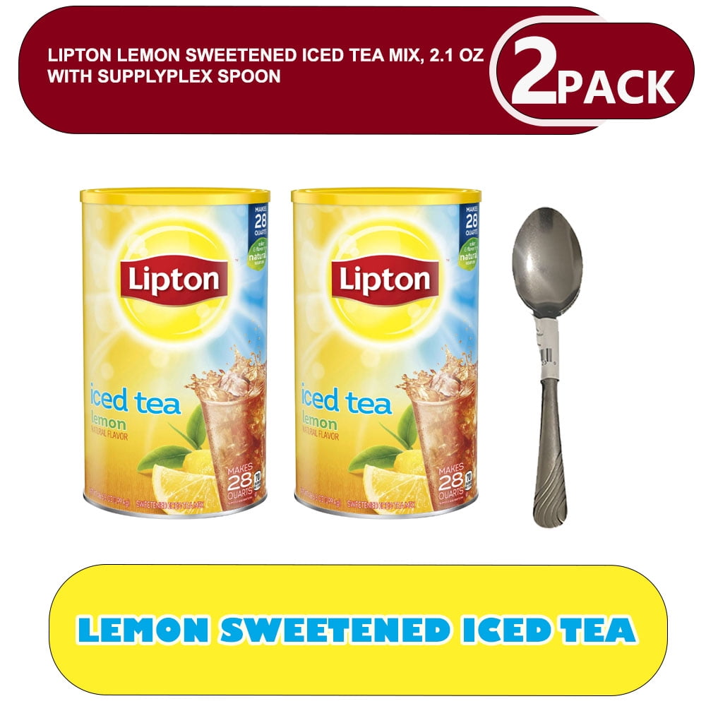 Lipton Lemon Sweetened Iced Tea Mix, 2.1 Oz with supplyplex spoon ...
