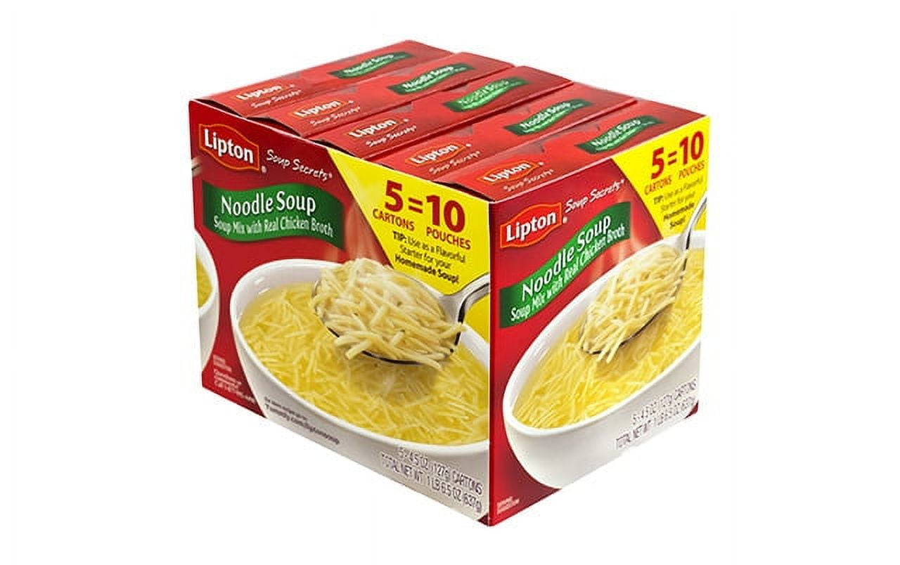 Lipton Noodle Soup Mix, 2 Packet Box, 5 Package Pack - Walmart.com