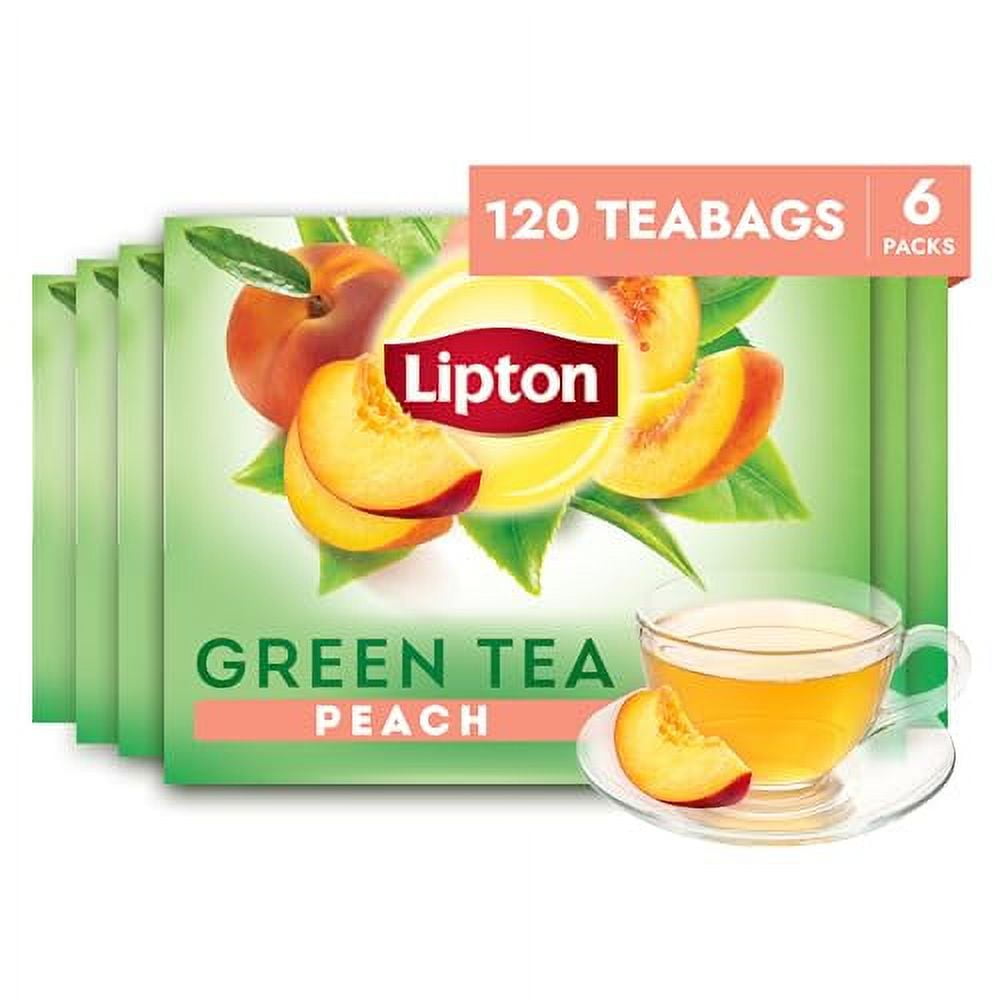 Peach Green Tea Bags, Flavored, Unsweetened Teabags for Hot Tea or ...