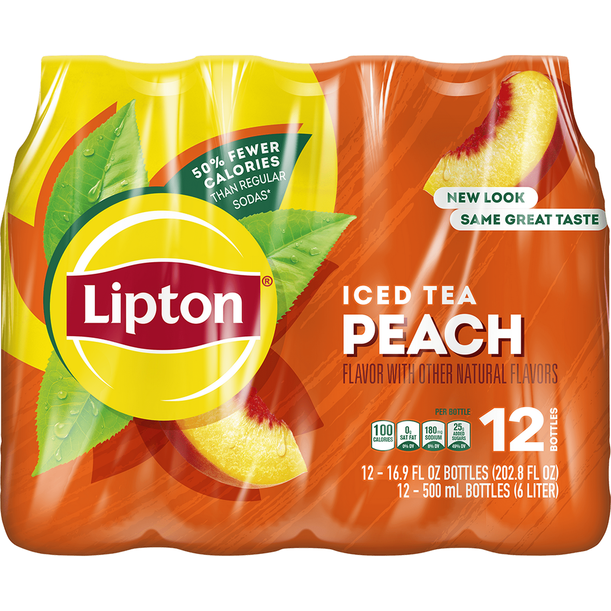 Lipton Peach Iced Tea, 16.9 oz Bottles, 12 Pack, Refreshing Sweetened ...