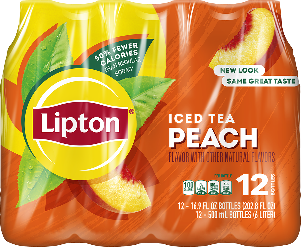 Lipton Lemon Iced Tea, Sweet Flavored, 16.9 fl oz, 12 Pack Bottles ...