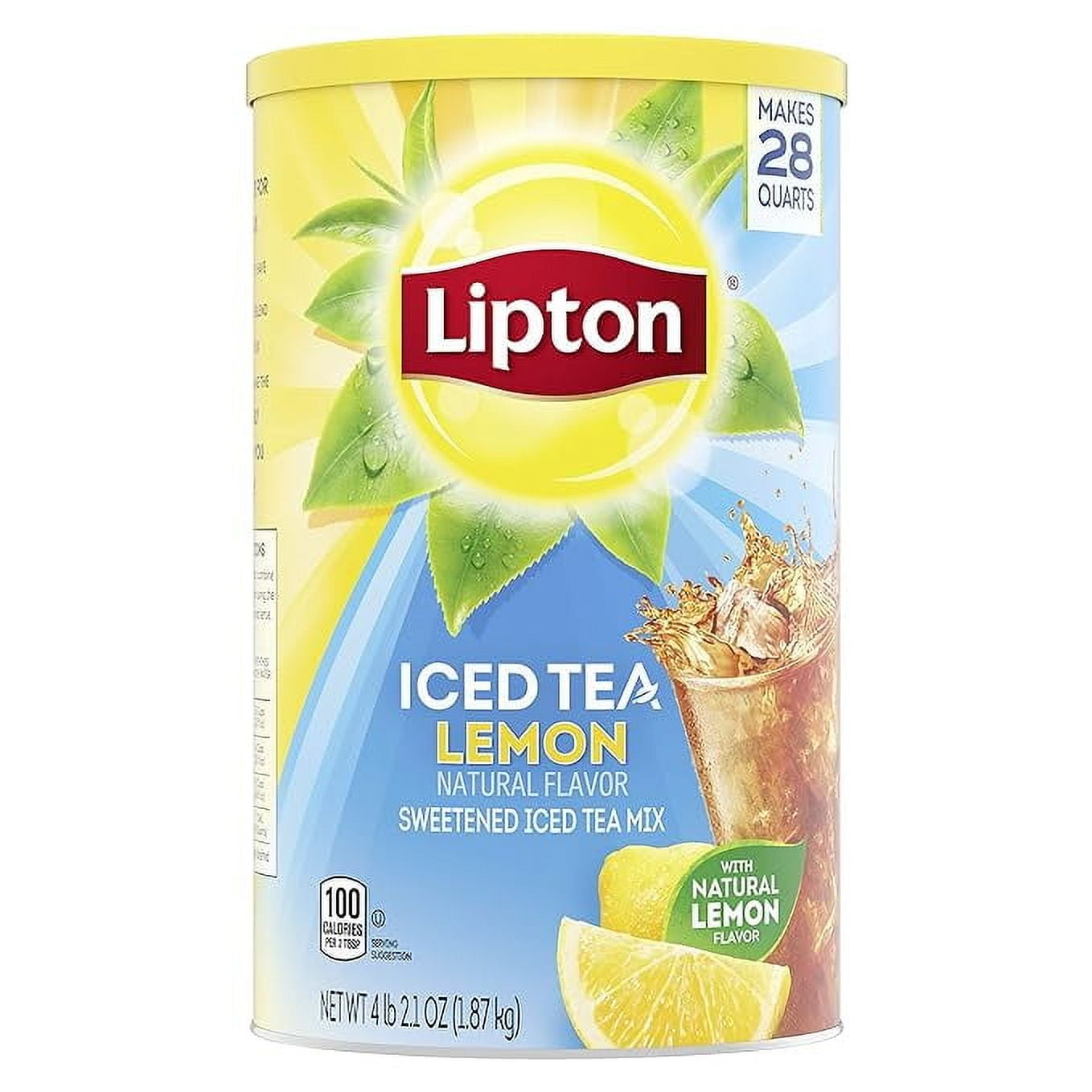 Lipton Powdered Mix Iced Tea Mix For a Refreshing Cool Beverage Lemon ...