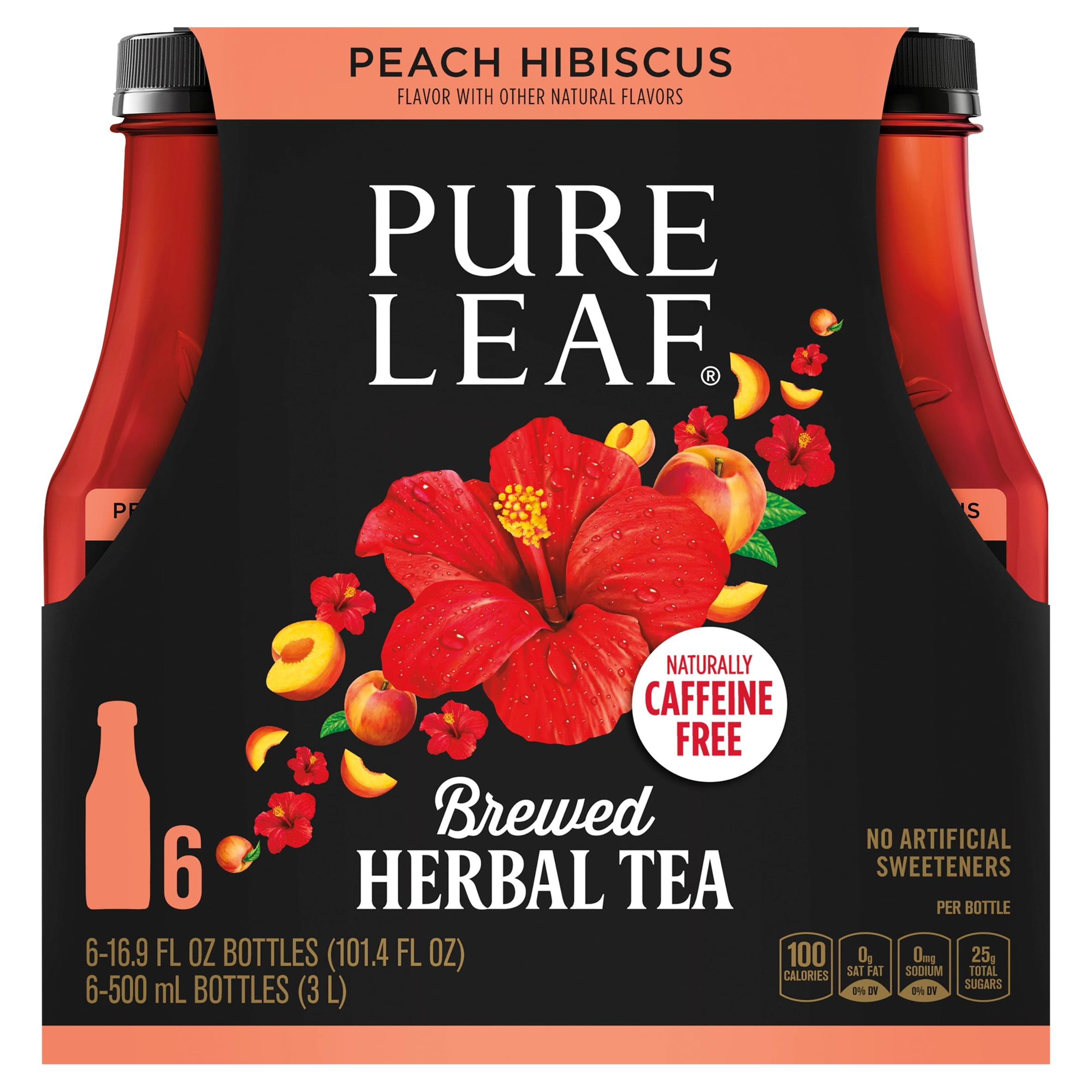 Lipton Pure Leaf Herbal Peach Hibiscus Real Brewed Iced Tea, 16.9 fl oz ...