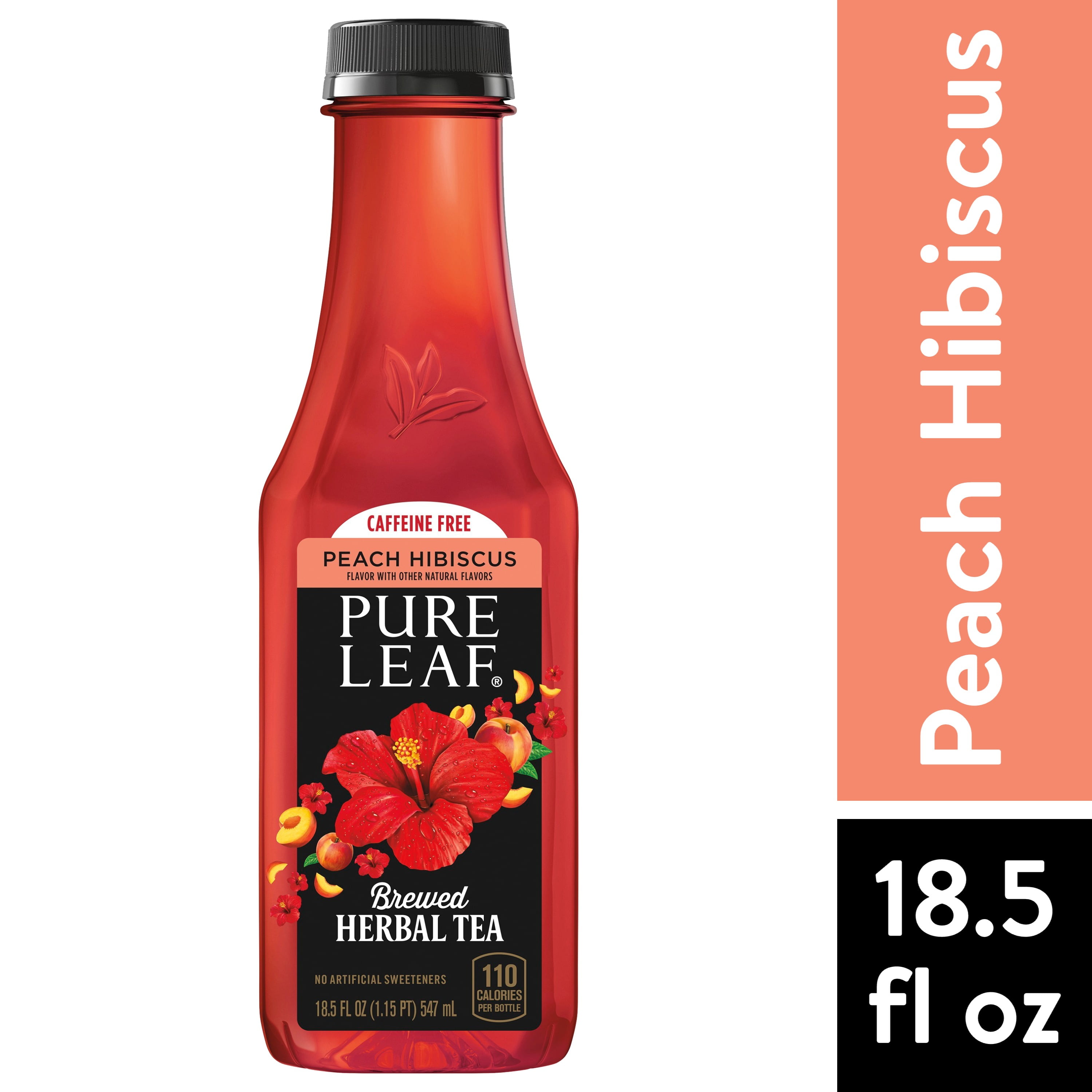 Lipton Pure Leaf Peach Hibiscus Real Brewed Iced Tea, 18.5 fl oz Bottle - Walmart Business Supplies
