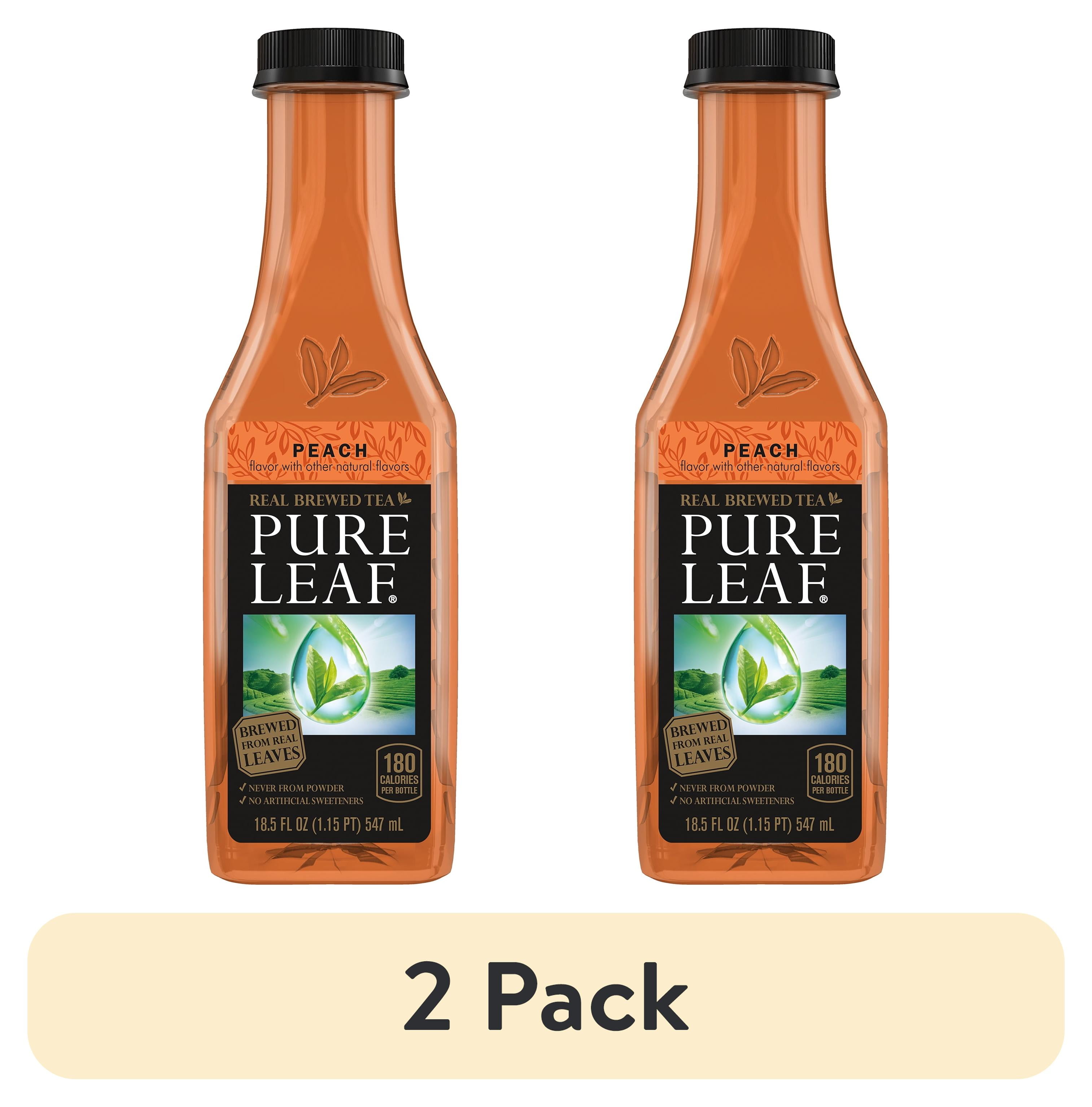 (2 pack) Lipton Pure Leaf Peach Iced Tea, Bottled Tea Drink, 18.5 fl oz, Bottle - Walmart.com