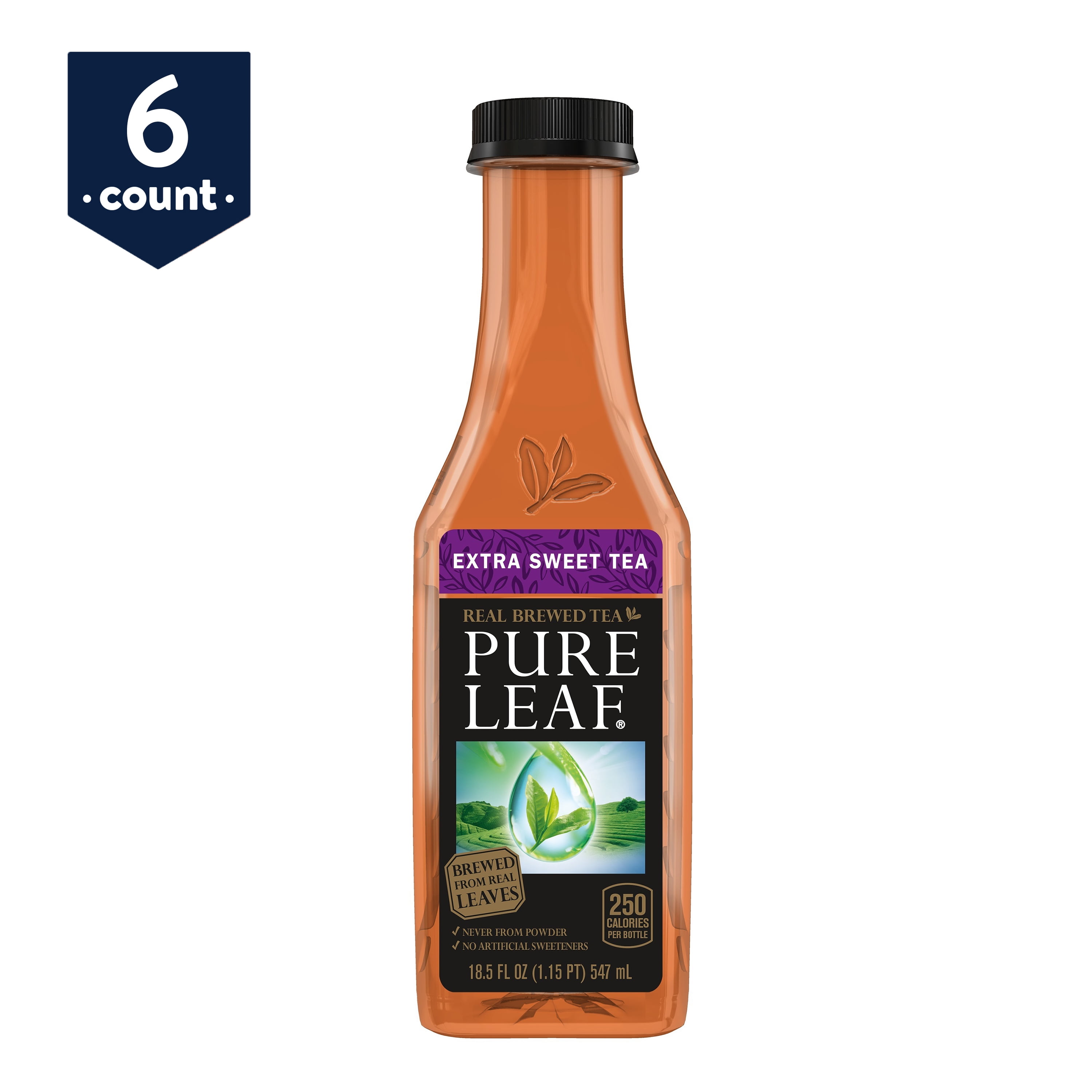 Lipton Pure Leaf Real Brewed Extra Sweet Iced Tea, 18.5 fl oz, 6 Pack ...