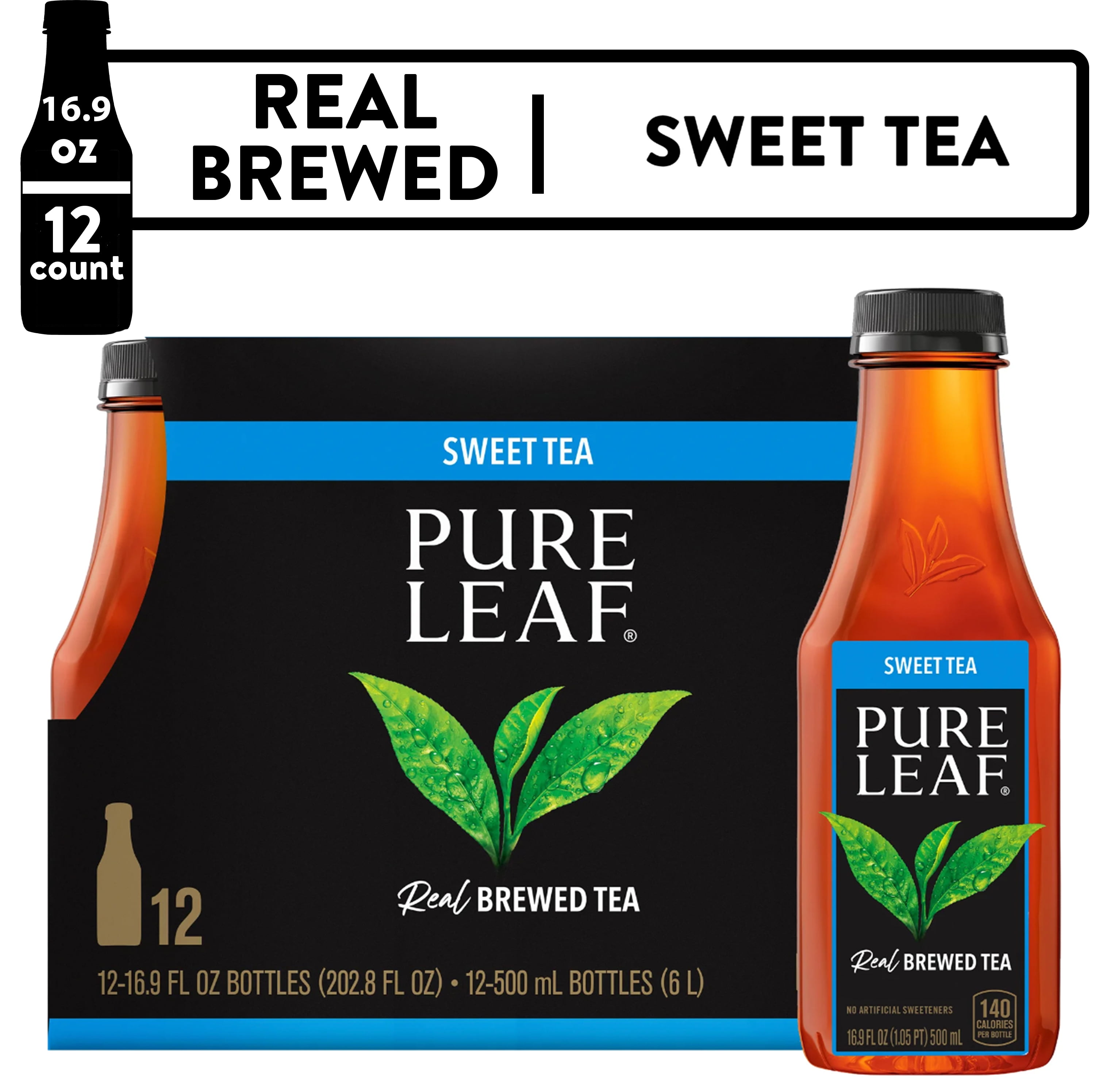 Lipton Pure Leaf Real Brewed Sweet Iced Tea, No Artificial Flavors, 16. ...