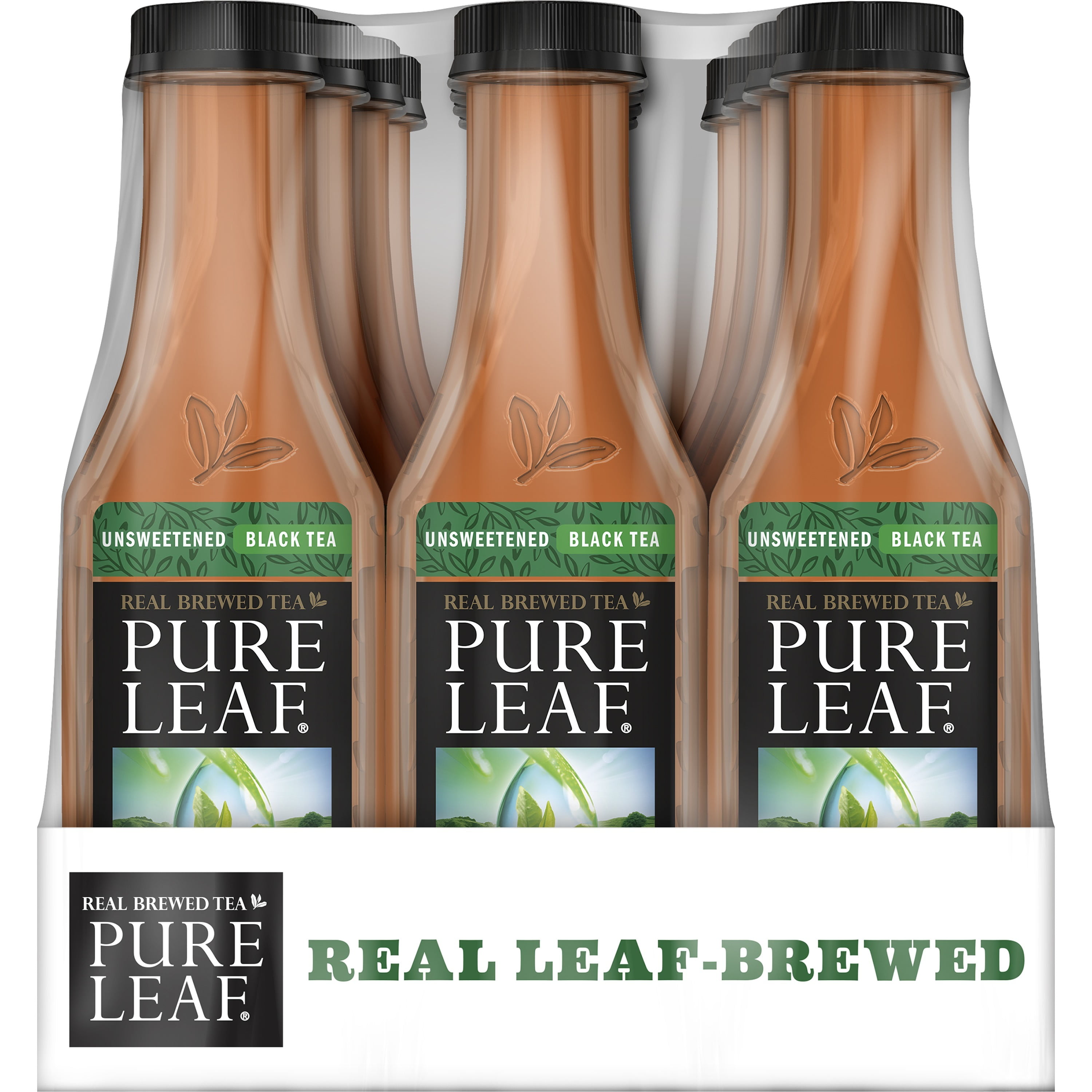 Lipton Pure Leaf Unsweetened Real Brewed Iced Tea, 18.5 fl oz, 12 Pack ...