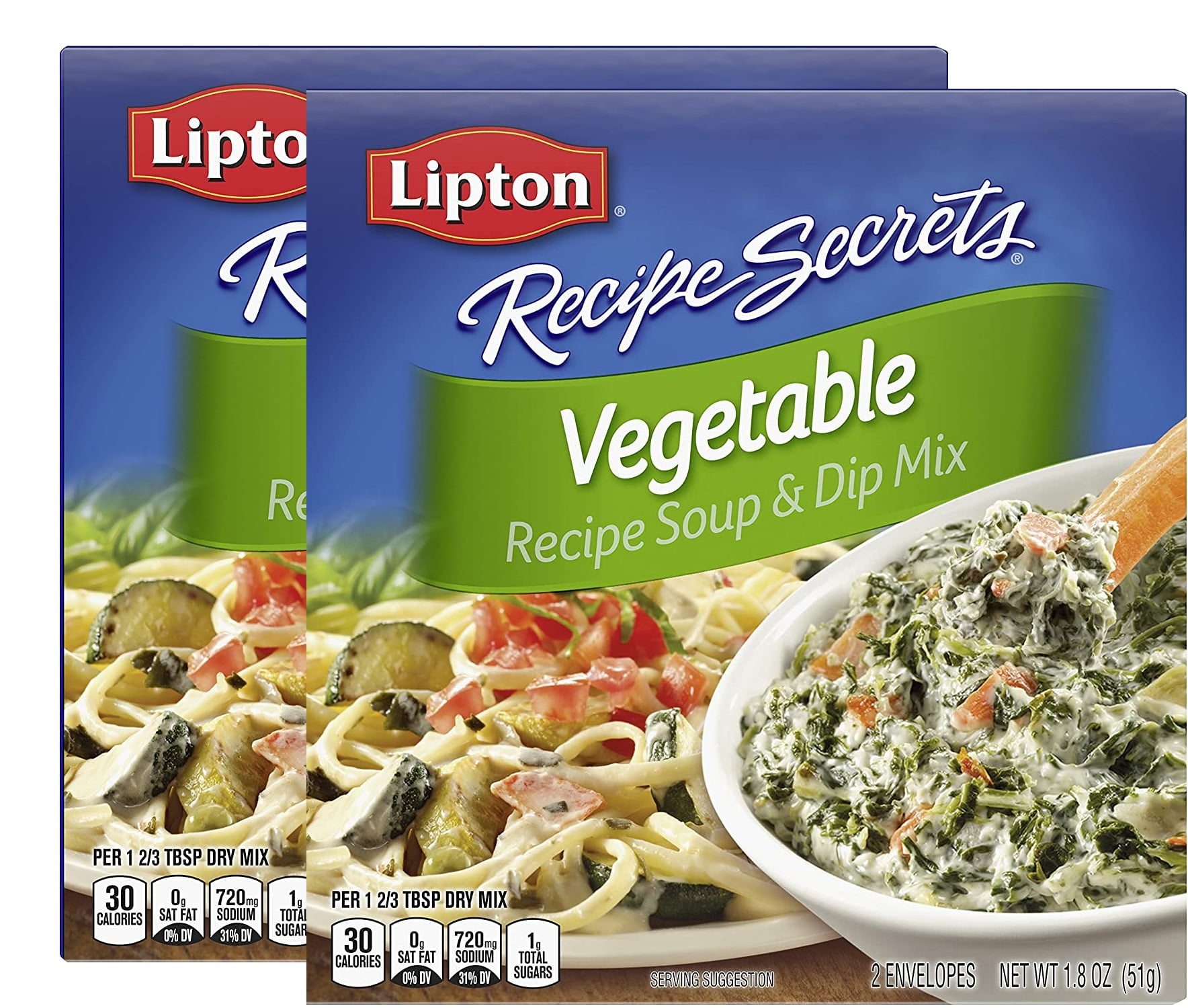 Lipton Recipe Secrets Soup and Dip Mix, Vegetable Flavor, 1.8 oz Pack ...