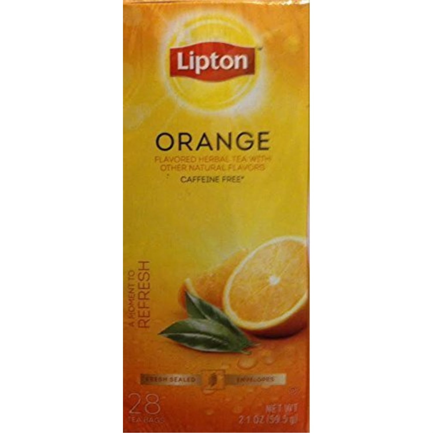 Lipton Refresh Orange Naturally Flavored Herbal Tea, 28 Tea Bags, 59.3g ...