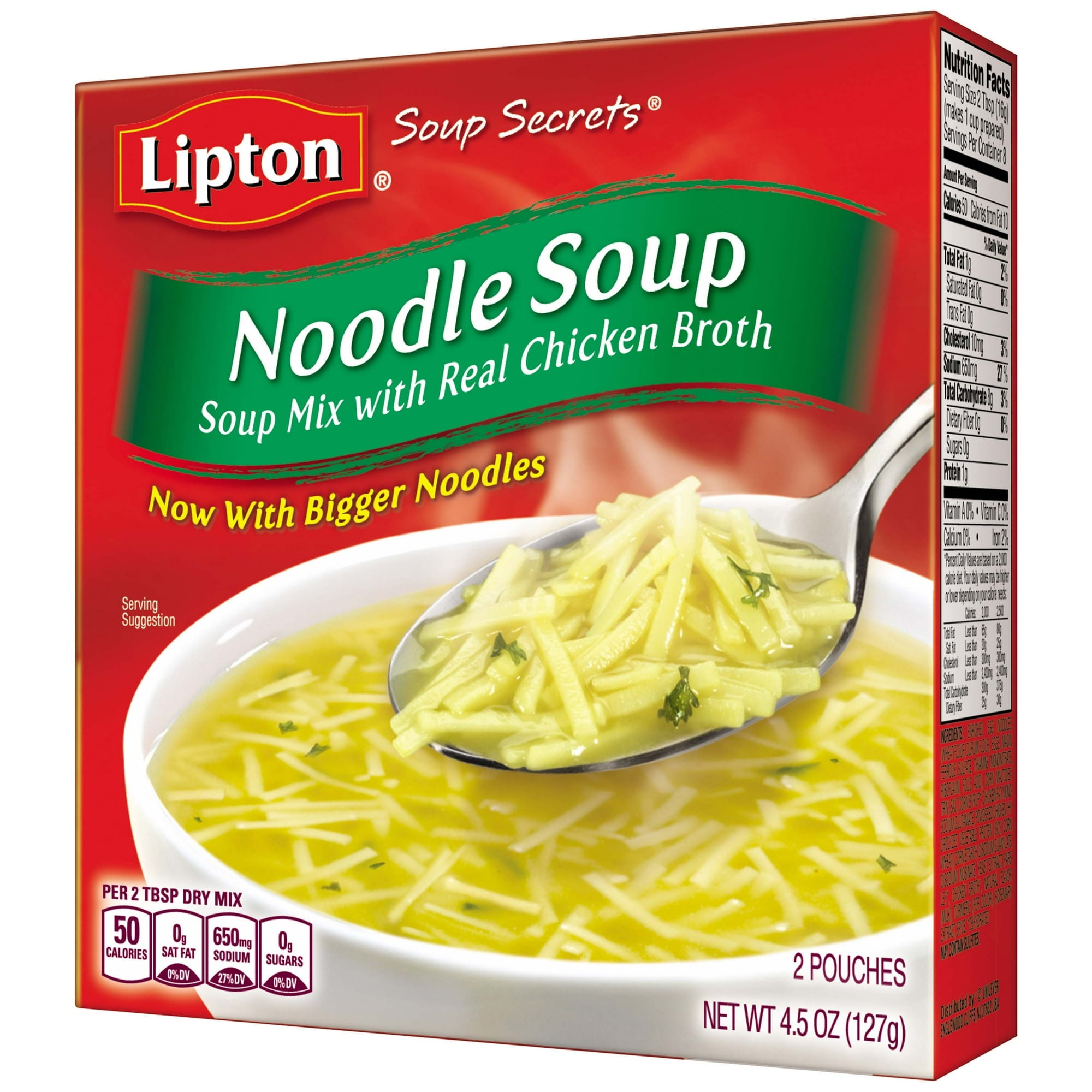 Lipton Soup Secrets Instant Noodle Soup Mix Chicken Flavor Broth, 2 ...