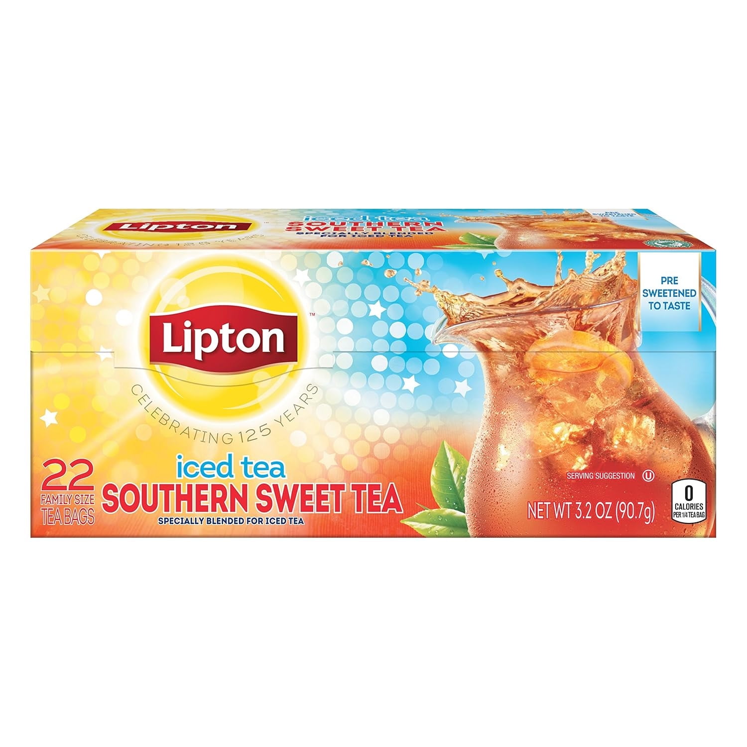 Lipton Southern Sweet Iced Tea Bags, 22 Count, Pack of 3 (66 Tea Bags ...