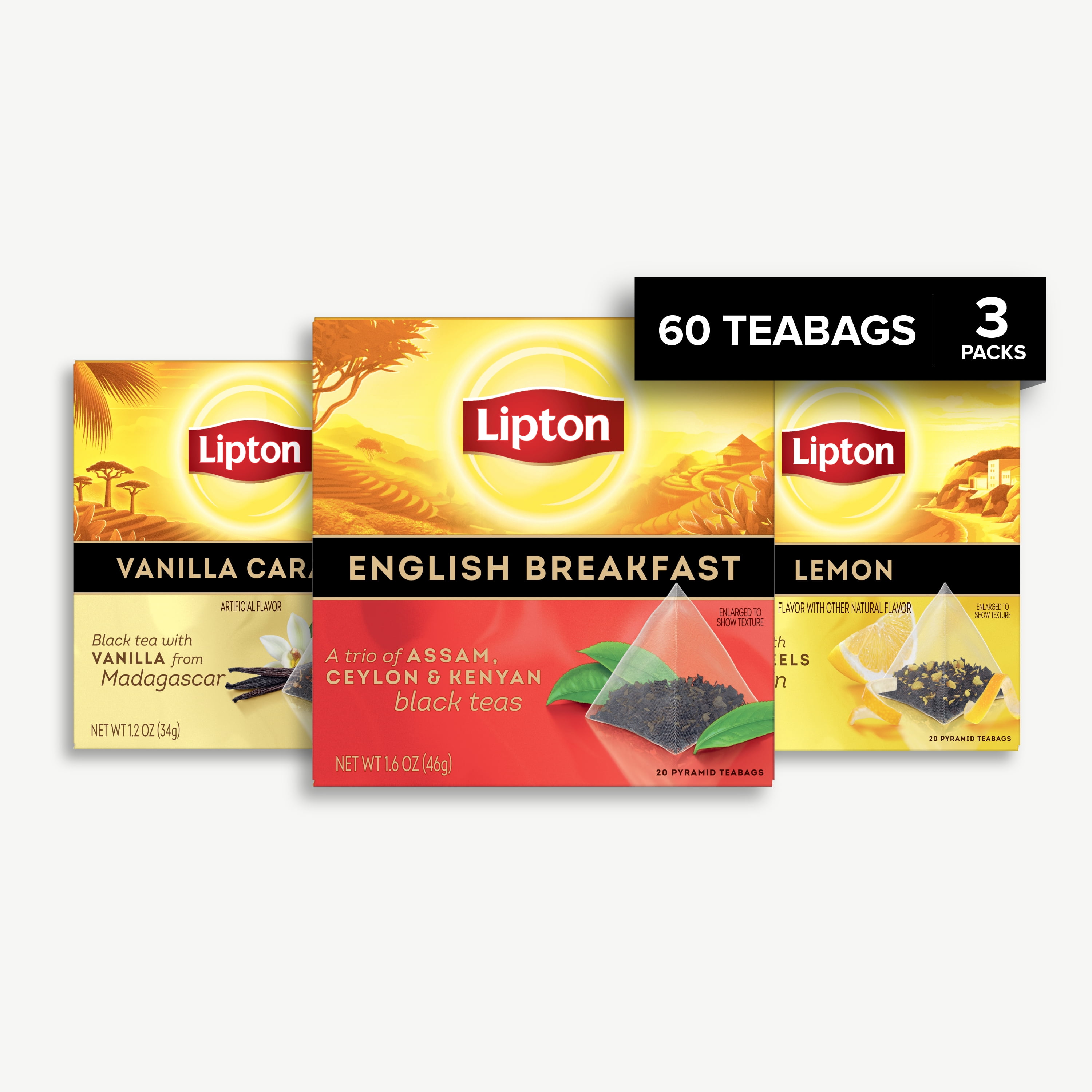 Lipton Specialty Black Tea Flavor Bundle Pack , English Breakfast Black ...