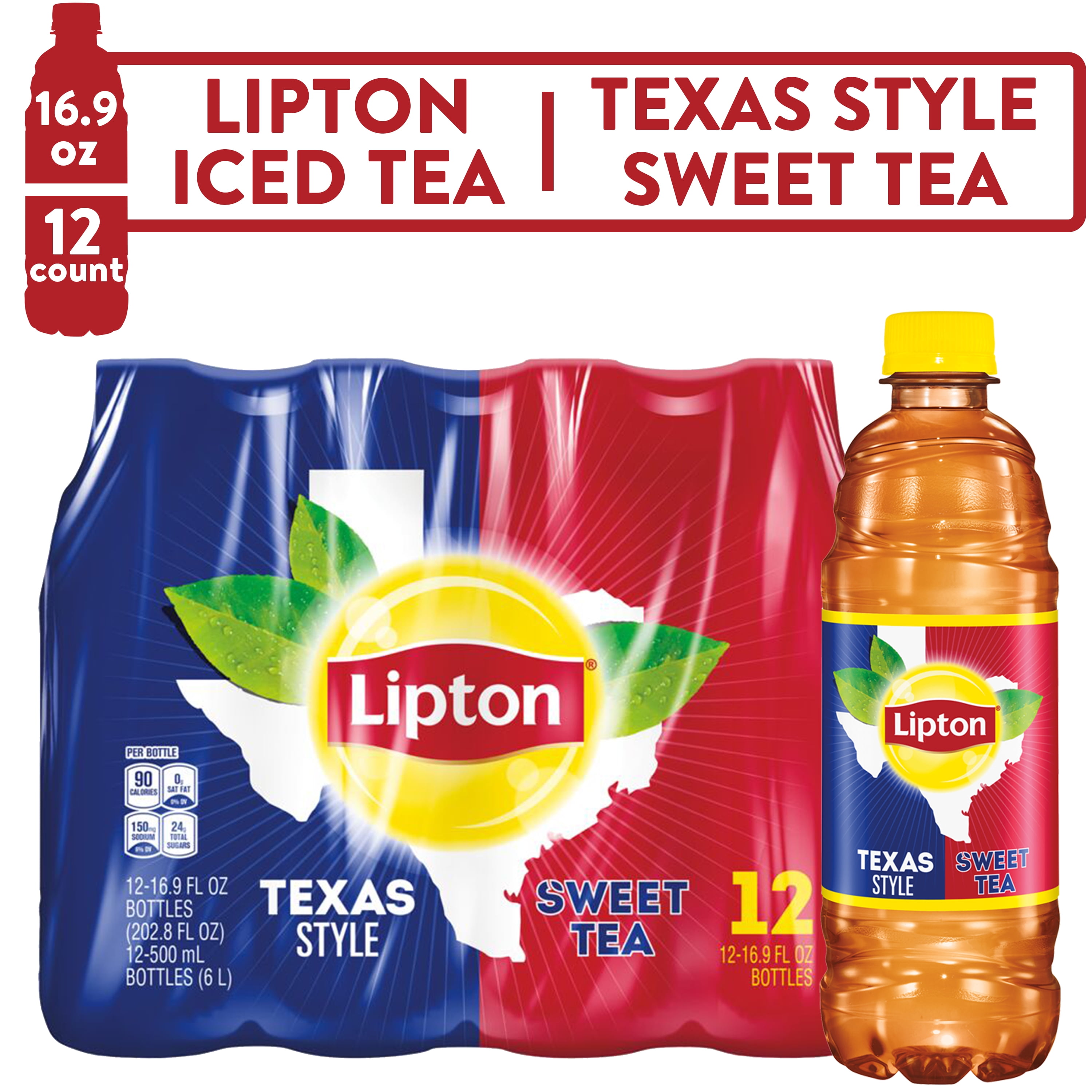 Lipton Texas Style Sweet Iced Tea, 16.9 fl oz, 12 Pack Bottles ...
