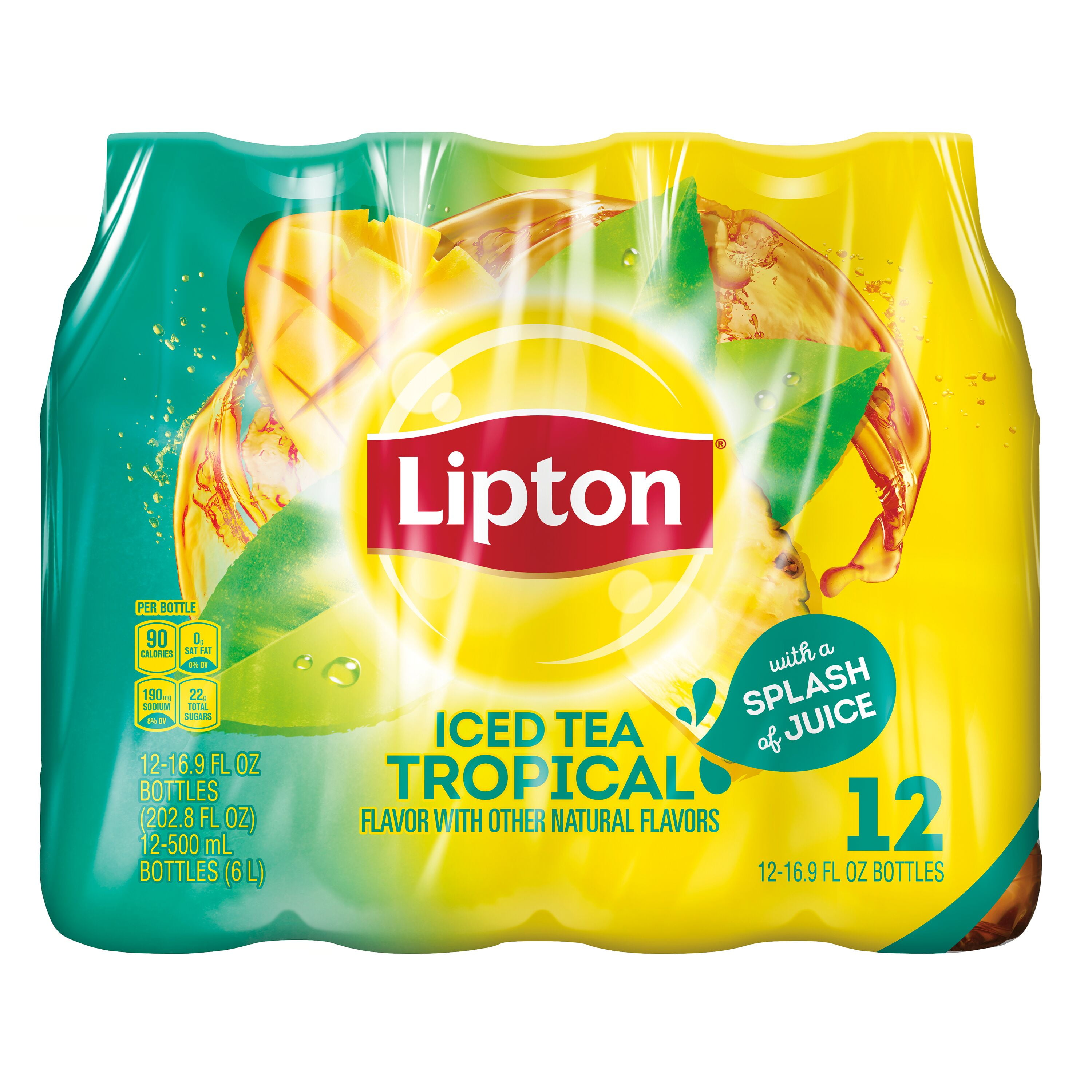 Lipton Tropical Flavor Iced Tea, 16.9 fl oz, 12 Pack Bottles - Walmart.com