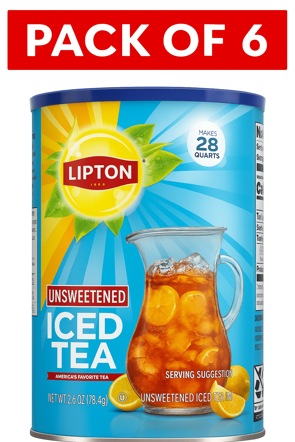 Lipton, Unsweetened Instant Iced Tea Mix (Sugar-Free, Pack of 10 ...