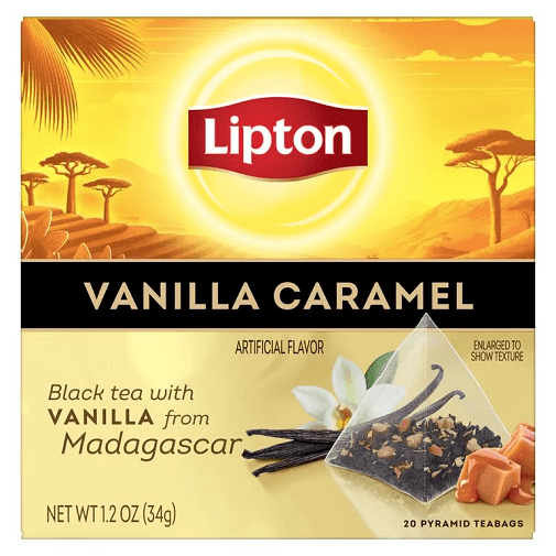 Lipton, Black Tea Pyramid Bags, Vanilla Caramel Flavor, 1.2 oz 20 ct ...