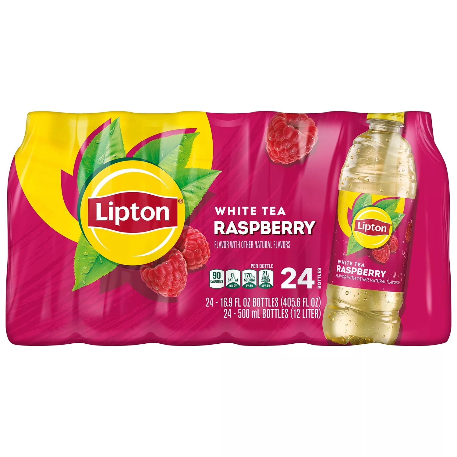 Lipton White Tea Raspberry, 16.9 Fluid Ounce (Pack of 24) - Walmart.com