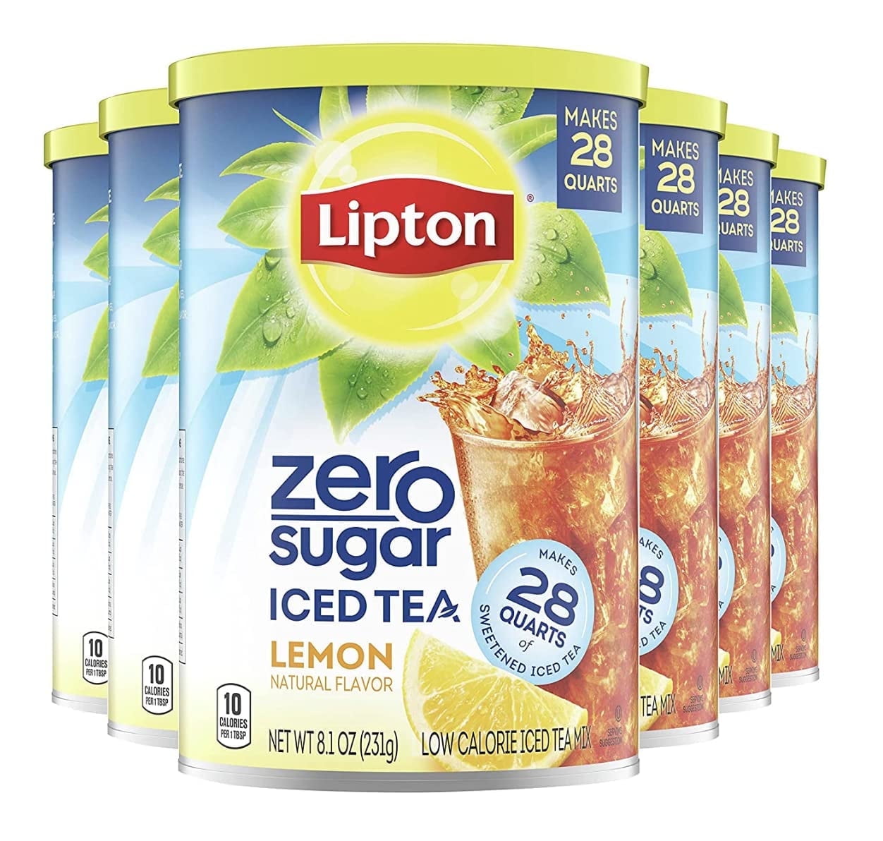 Lipton Lemon Iced Tea Mix, Low Calorie, 28 Quarts, 6-Pack - Walmart.com
