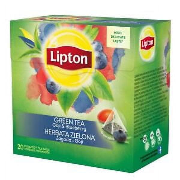 Lipton Green Tea, Goji Berry and Blueberry Flavor, 20 Pyramid Tea Bags ...
