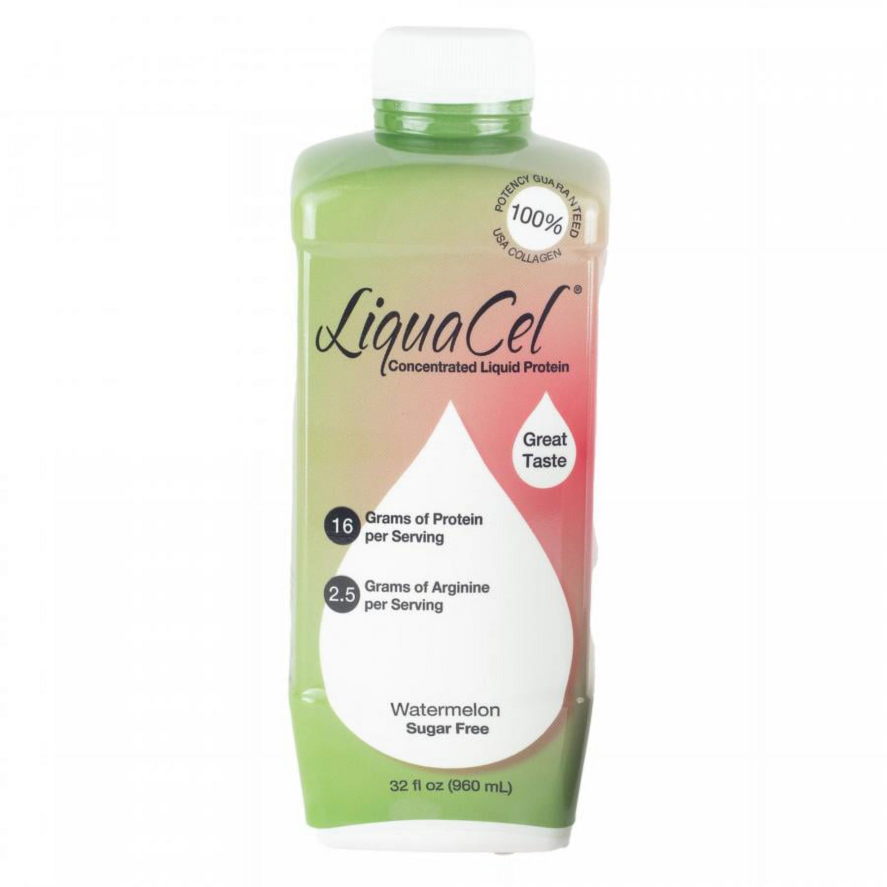 LiquaCel Oral Protein Supplement, Watermelon Flavor, 32 oz. Bottle, 1 ...