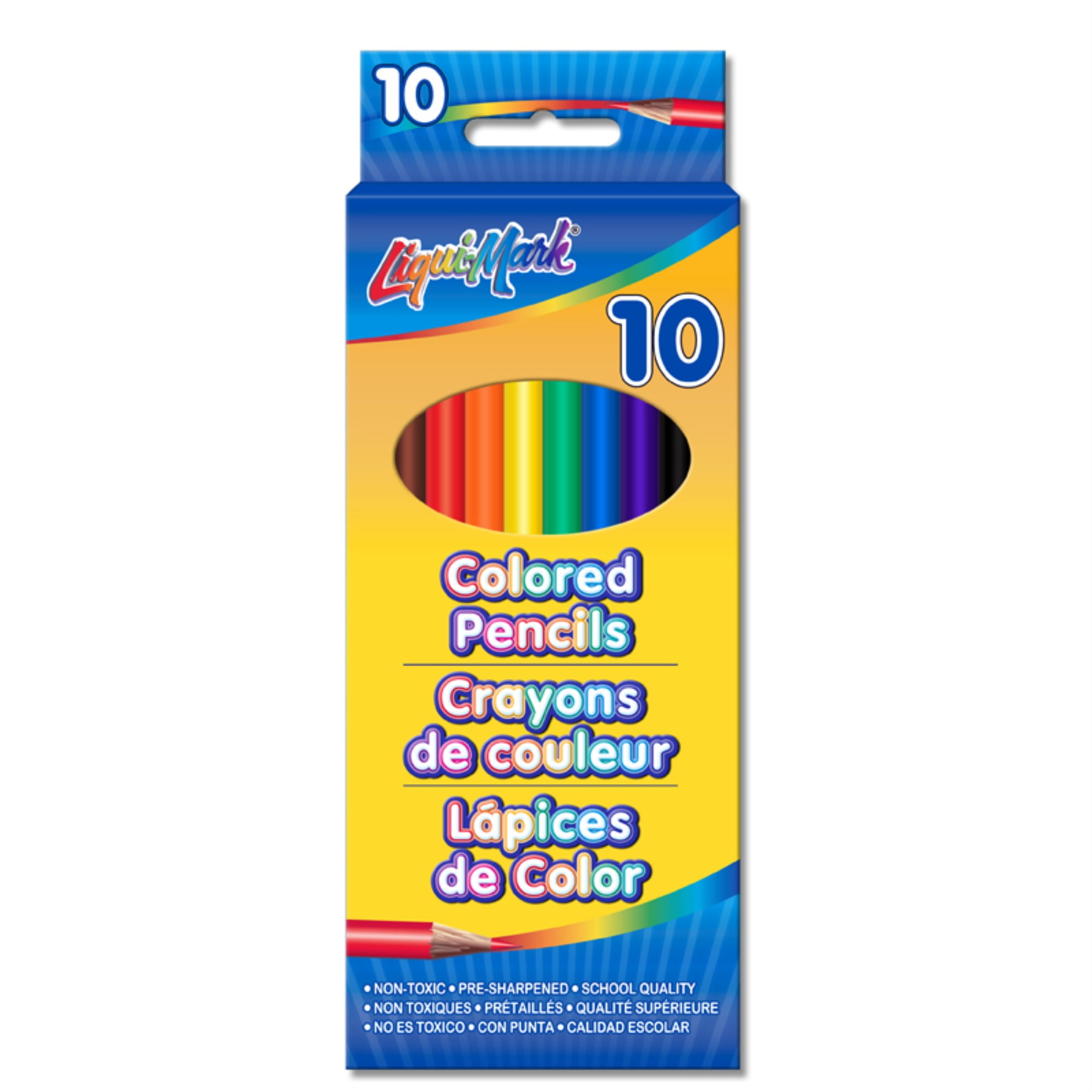 Liqui-Mark 10pk 7" Pre-Sharpened Colored Pencils - Walmart.com