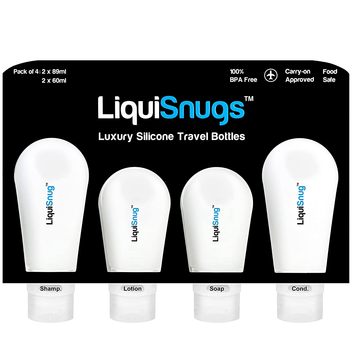 LiquiSnugs Premium - 100% Guaranteed Leak Proof Silicone Travel Bottles ...