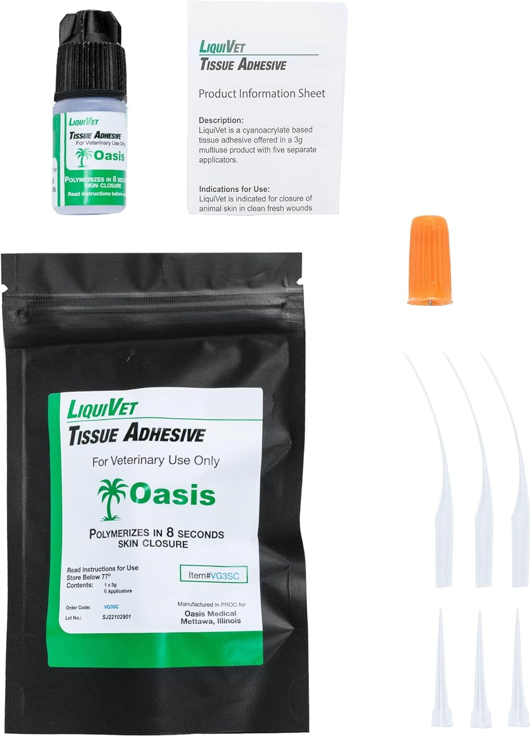 Liquivet Liquid Bandages Sealer, 8 Second Tissue Adhesive, Vet Skin ...