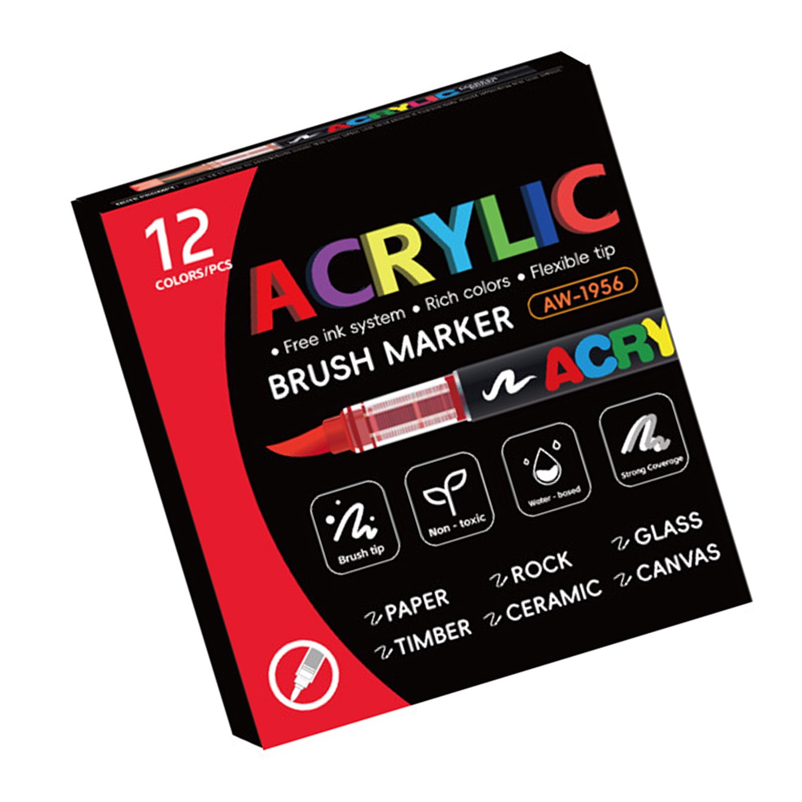 Liquid Acrylic Marker with Soft Brush Tip Acrylic Paint Pen Quick Dry ...