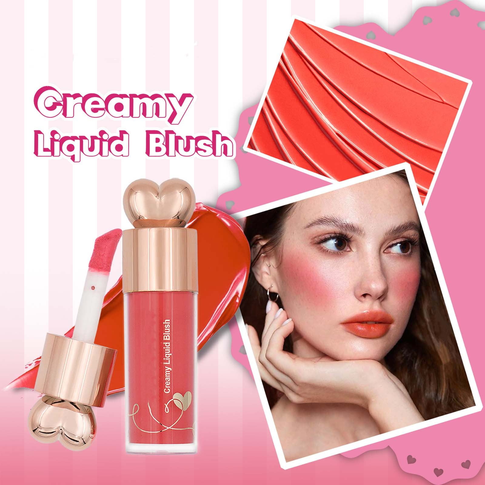 Liquid Blush, Lip and Cheek Blush, Soft Powder Mist Liquid Blush with ...