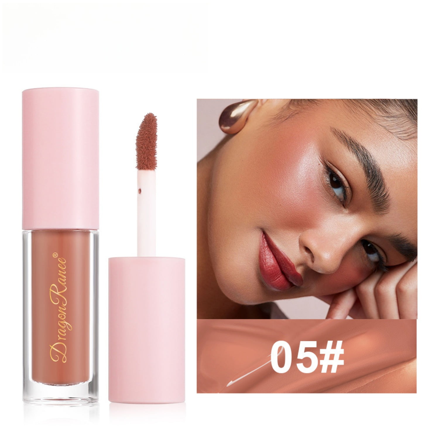 Liquid Blush Matte Cheek Tint Waterproof Sweatproof Face Brightening Natural Makeup Long Lasting ...