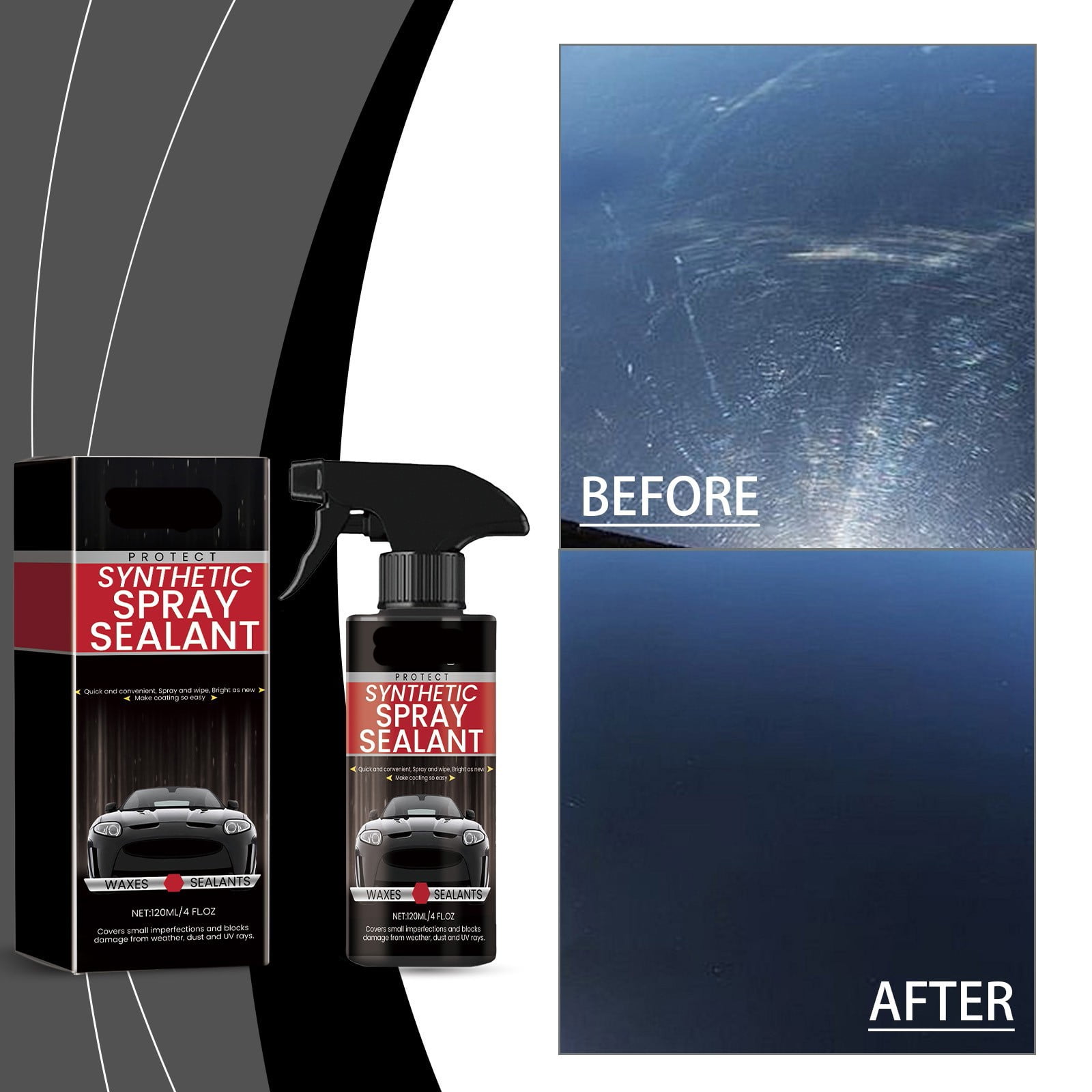 Liquid Car Coating Spray, Hydrophobic Ceramic Protectant Enhances Gloss ...