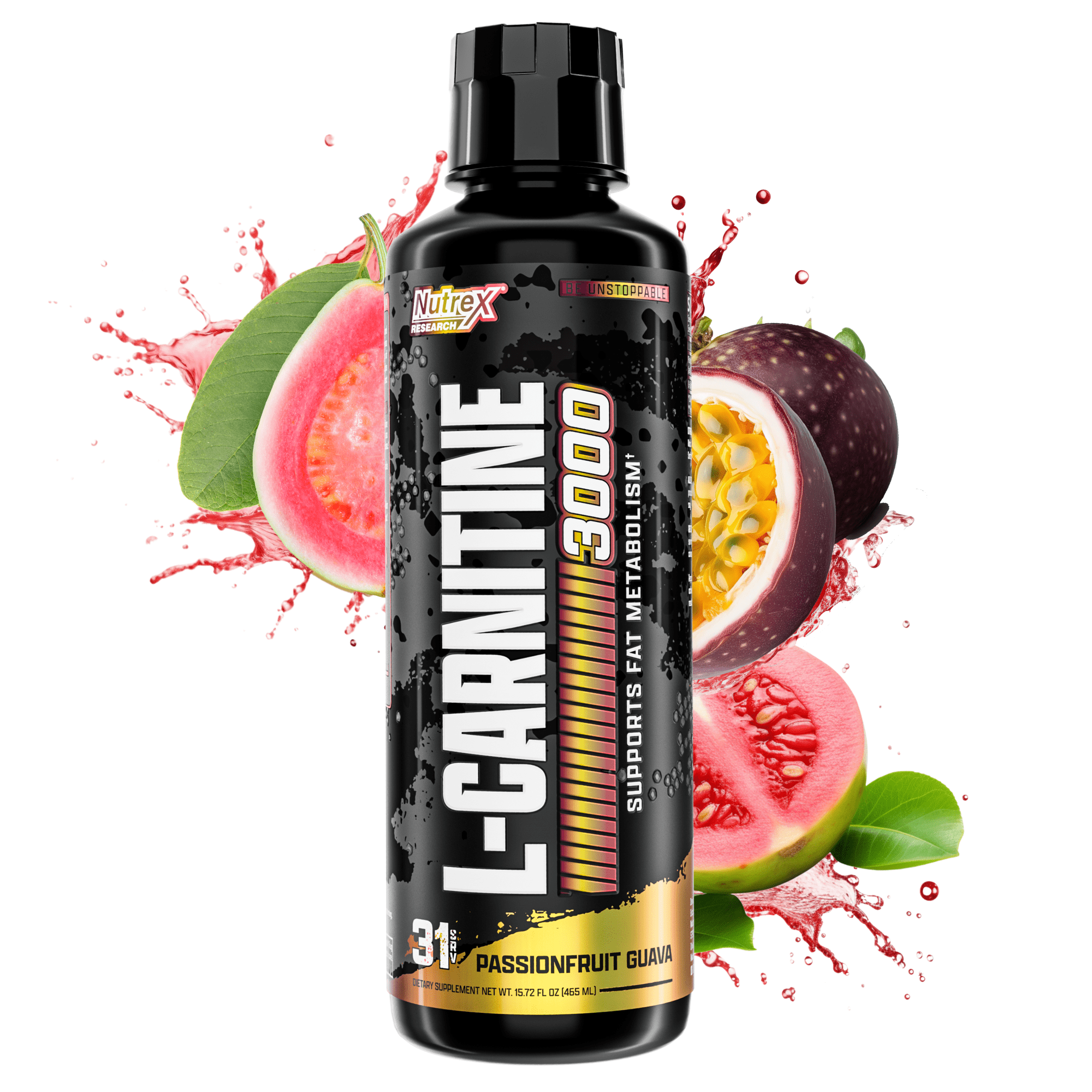 Nutrex Research Liquid L-Carnitine 3000, Stimulant-Free Workout Drink, Passionfruit Guava ...