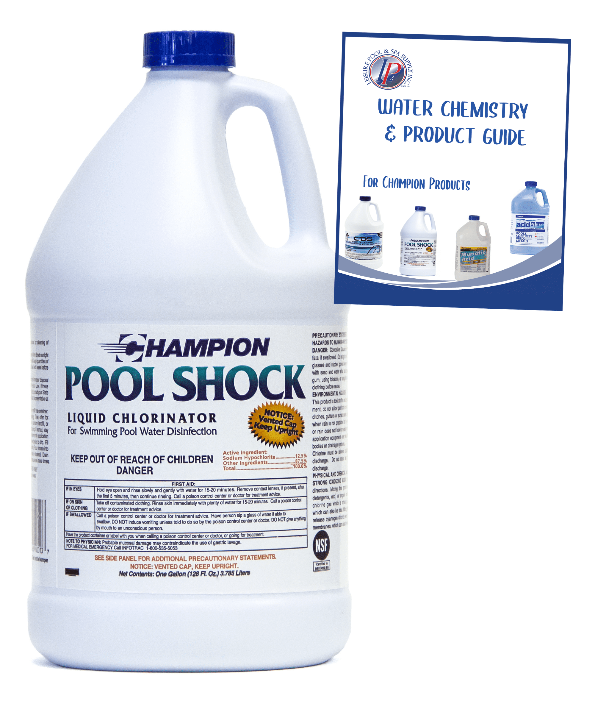 Liquid Chlorine Pool Shock - 1 Gallon Box, 12.5% Sodium Hypochlorite ...