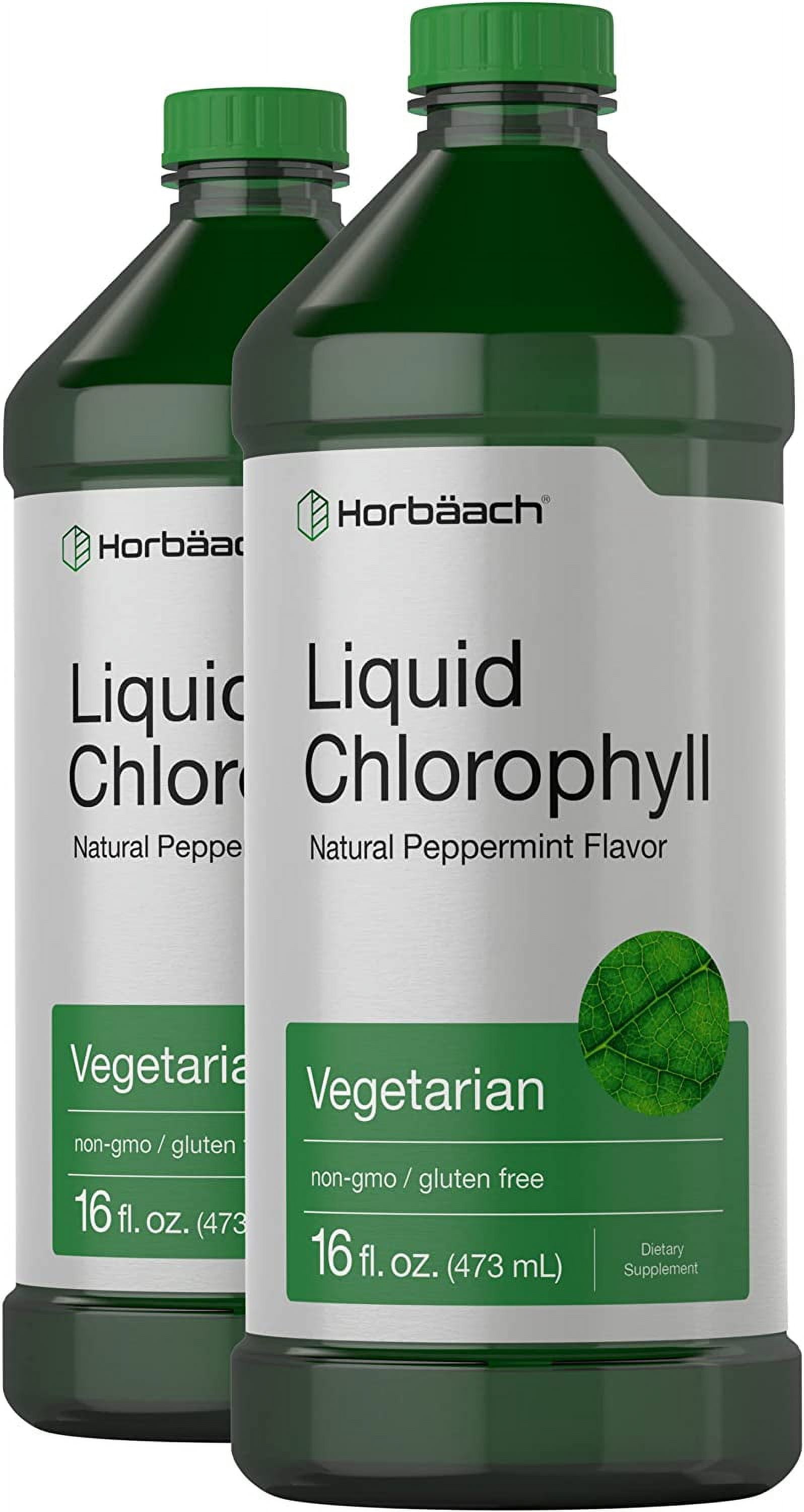 Liquid Chlorophyll 100mg | 2 x 16 oz Bottles | Natural Peppermint ...