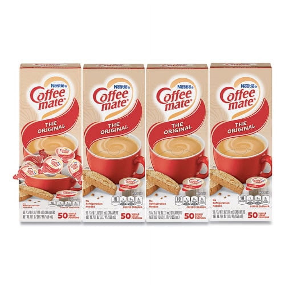 Liquid Coffee Creamer, Original, 0.38 Oz Mini Cups, 50/box, 4 Boxes ...