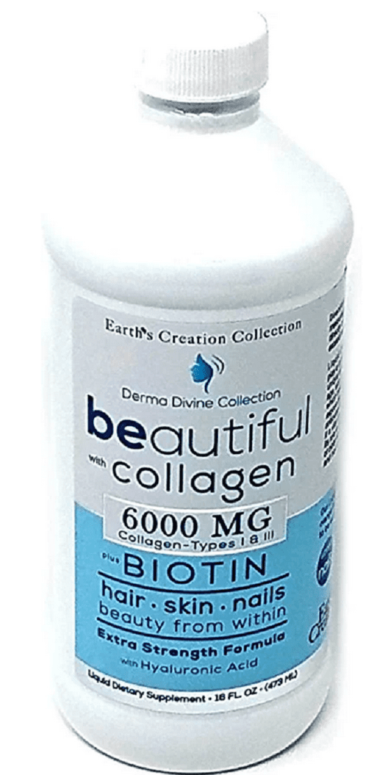 Liquid Collagen 6000MG with Biotin and Hyaluronic Acid for Hair, Skin ...