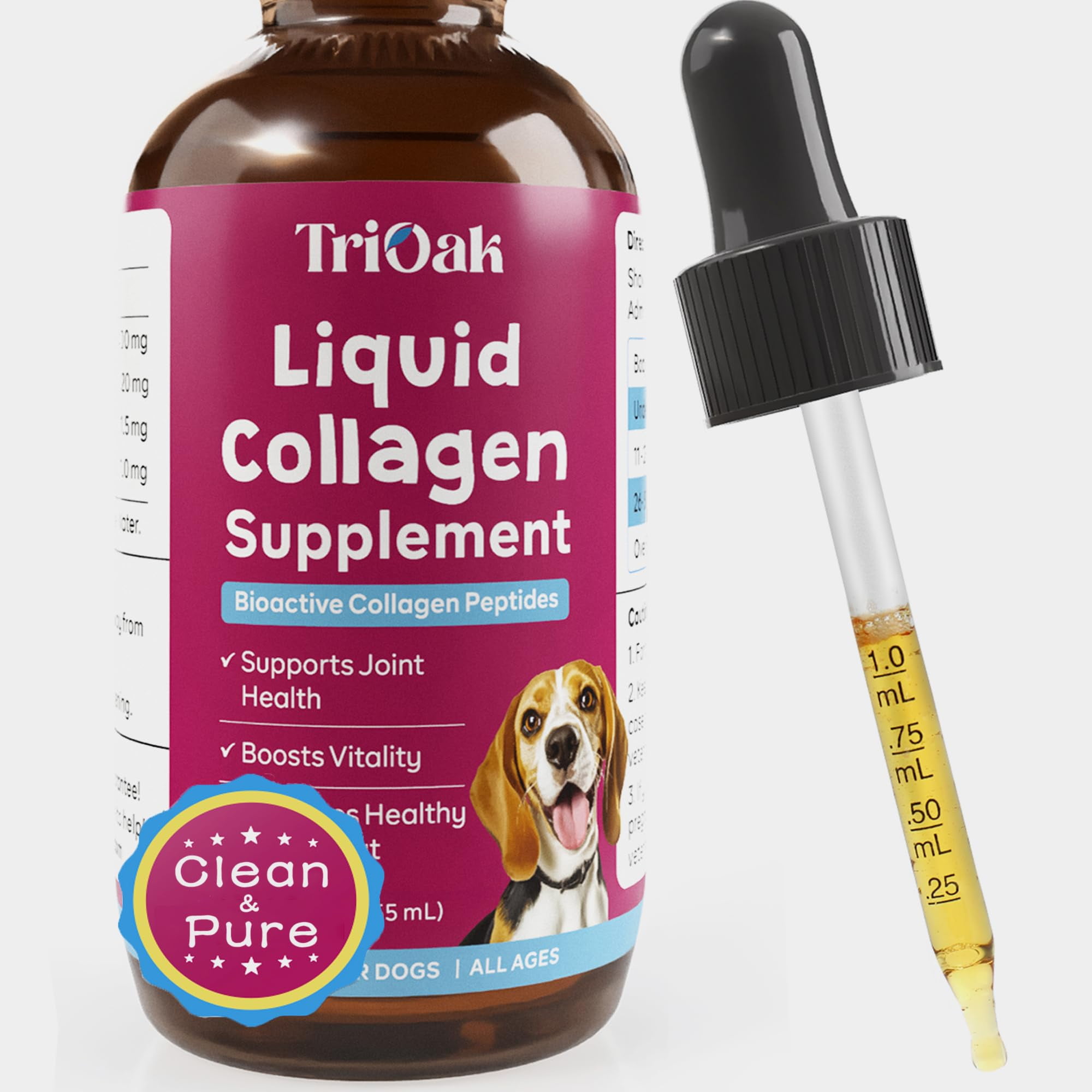 Liquid Collagen Supplement Drops SAF21 for Dogs: Hip & Skin & Coat ...