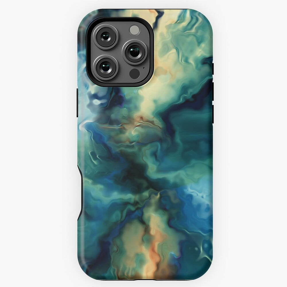 Liquid Colors Blue Turquoise Brown Beige Mixed Fun Illustration iPhone ...