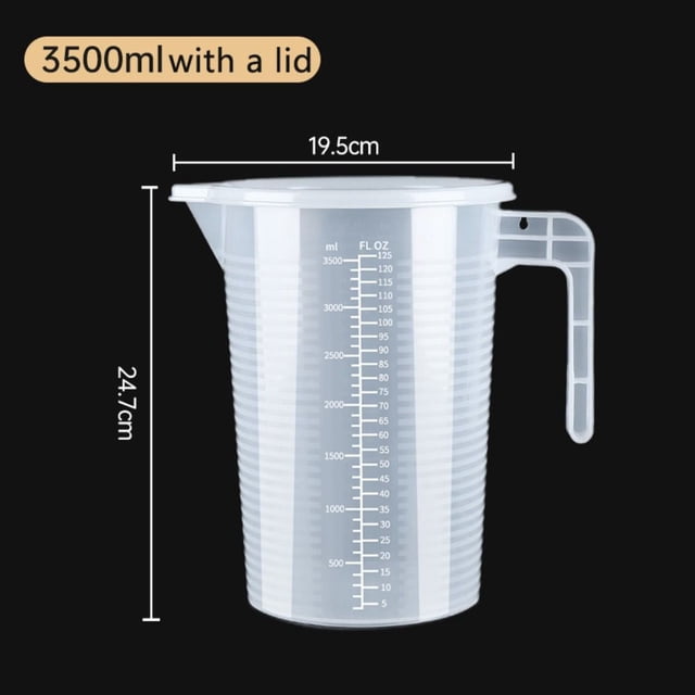 Liquid Container Plastic with Lid Large Capacity Transparent Mixing Cup ...