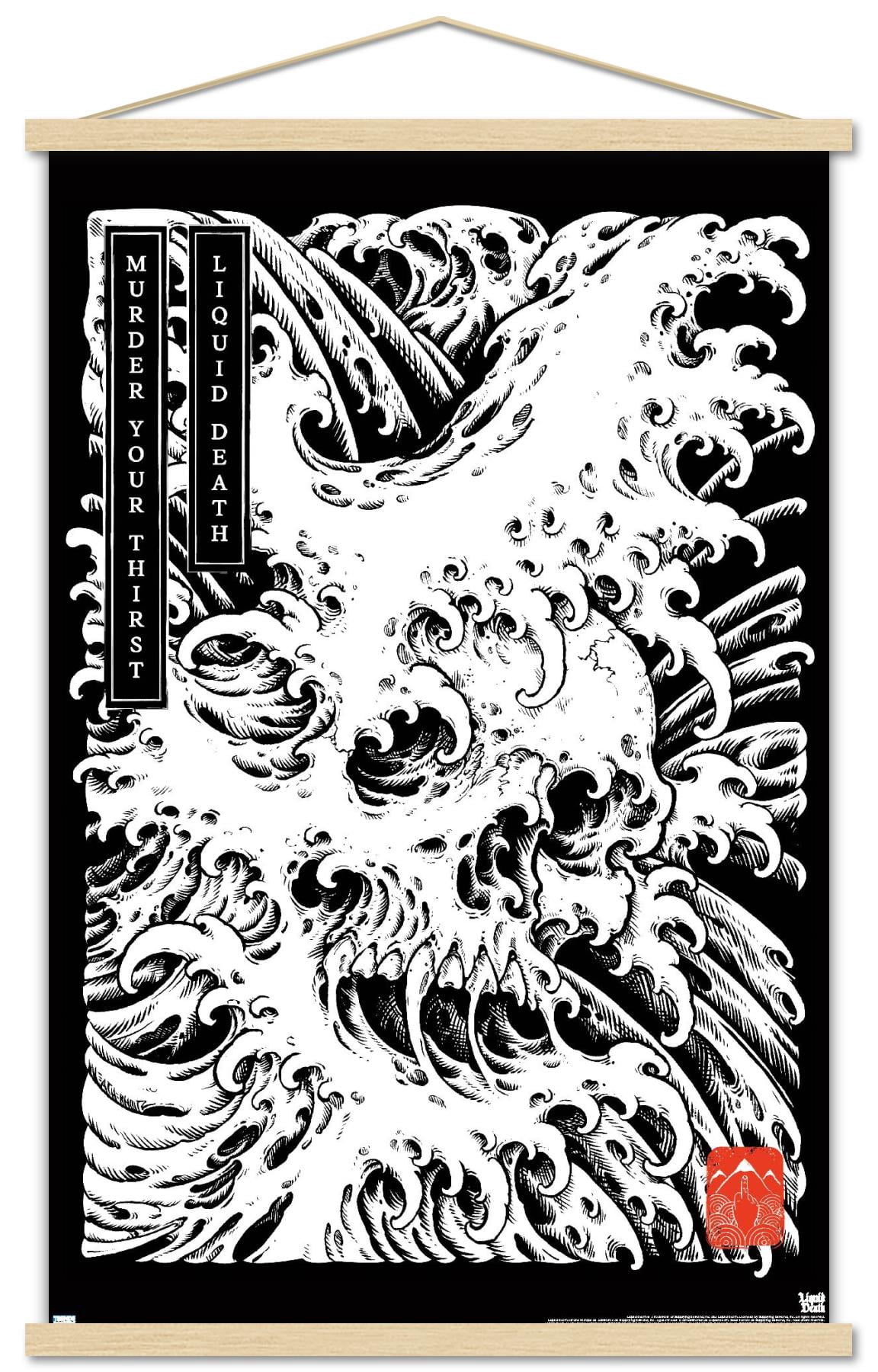 Liquid Death - Death Wave Wall Poster with Magnetic Frame, 22.375" x 34 ...