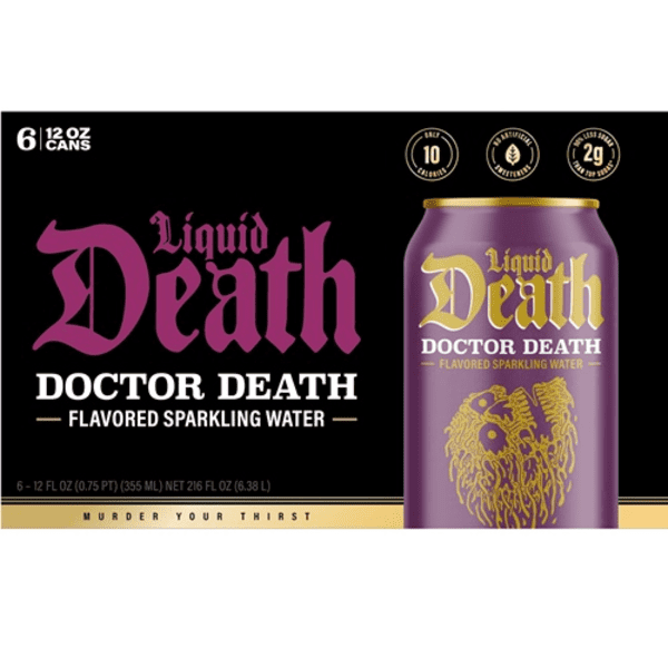 Liquid Death Doctor Death Sparkling Water 6 Pack 6 ct - Pack of 2 ...