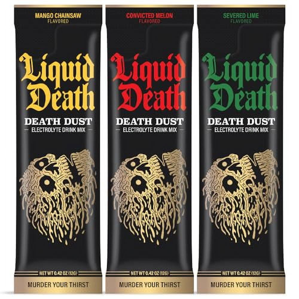 Liquid Death Electrolyte Powder, Hydration Packets, 12-Stick Variety, 3 Flavors, Mix with 12 oz ...