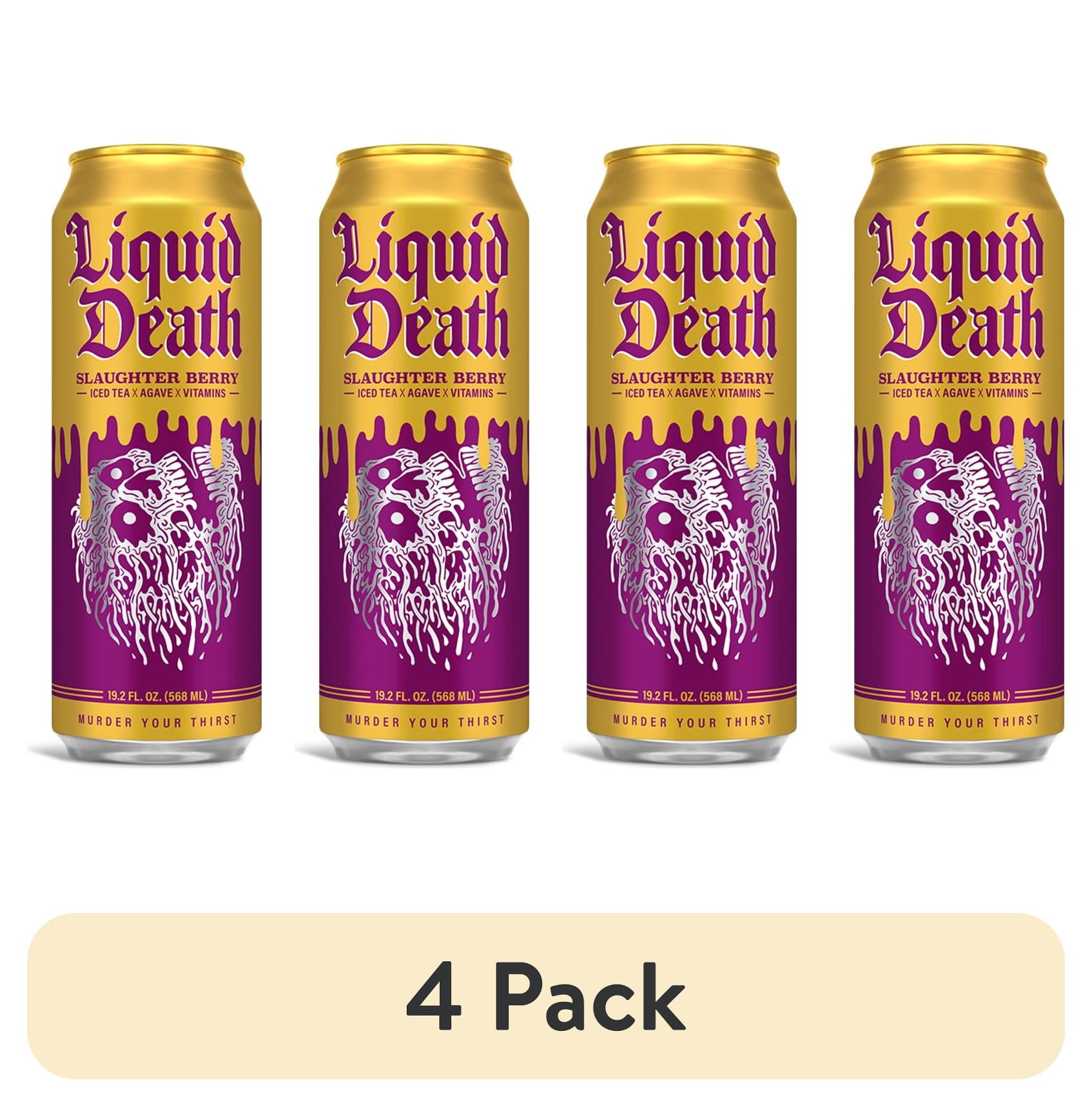 (4 pack) Liquid Death, Slaughter Berry Iced Tea, 19.2 Oz King Sized Can ...