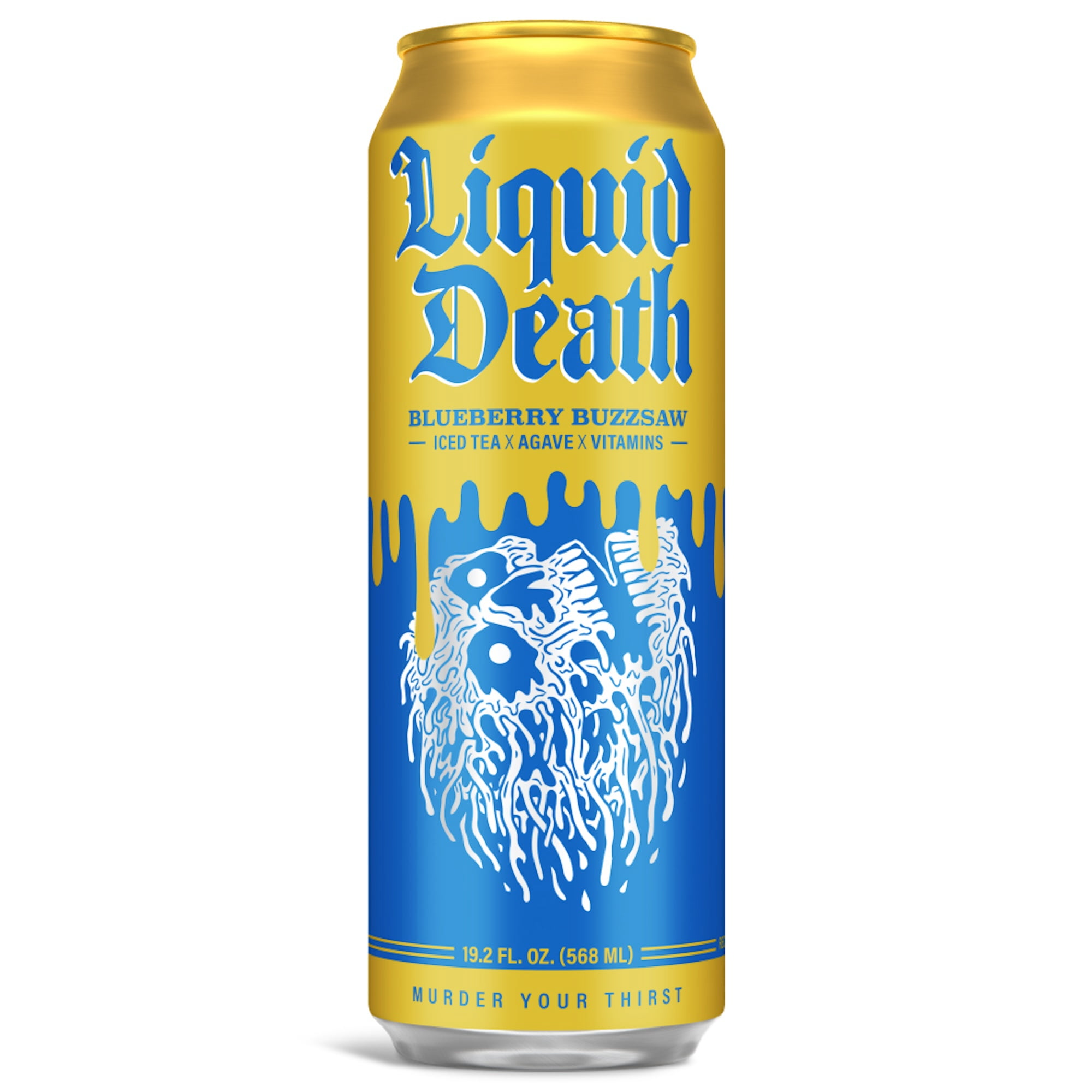 Liquid Death Iced Tea, Blueberry Buzzsaw, 19.2oz King Size Can-Pack Of ...
