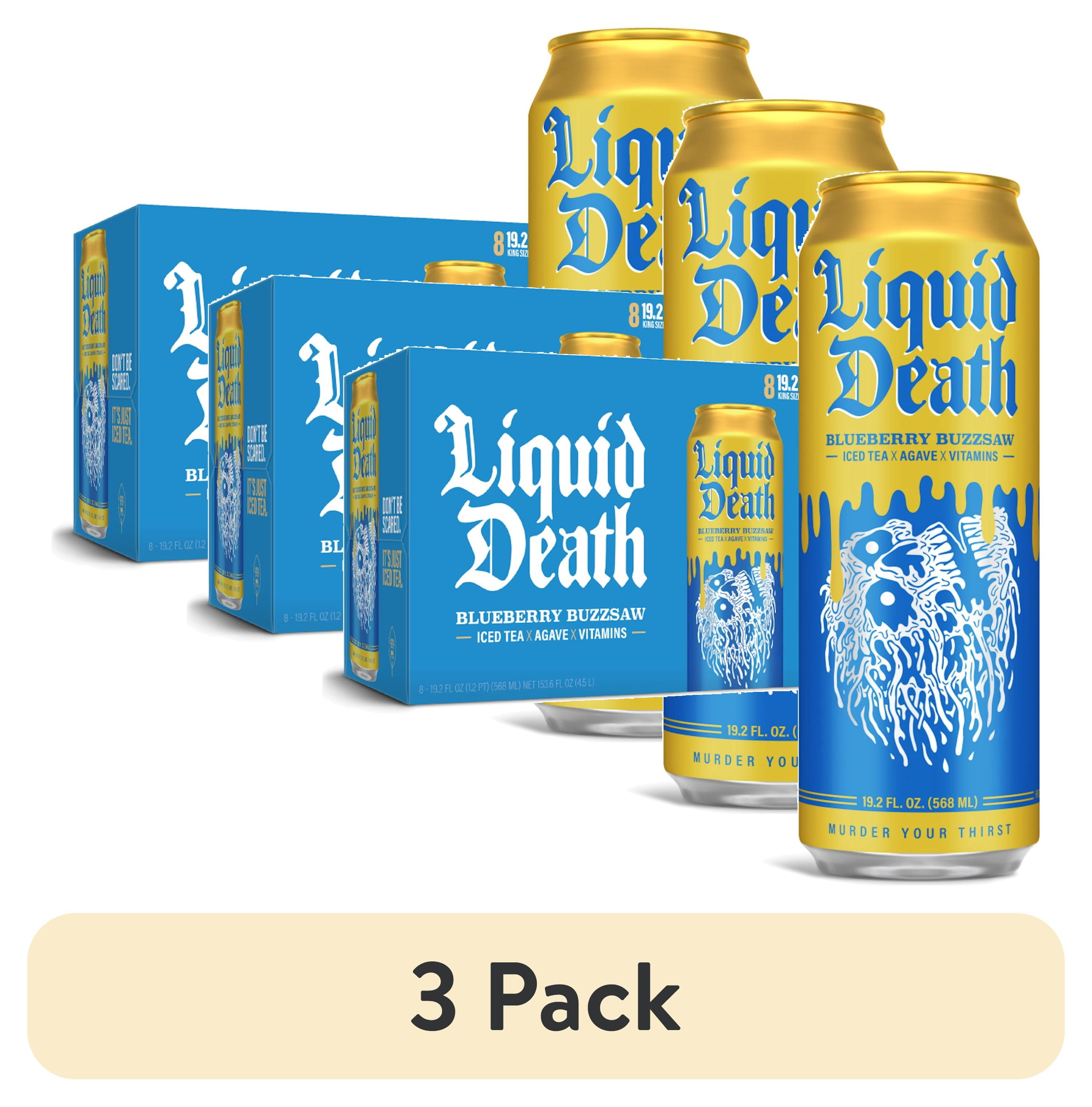 (3 pack) Liquid Death Iced Tea, Blueberry Buzzsaw 19.2oz King Size Cans ...