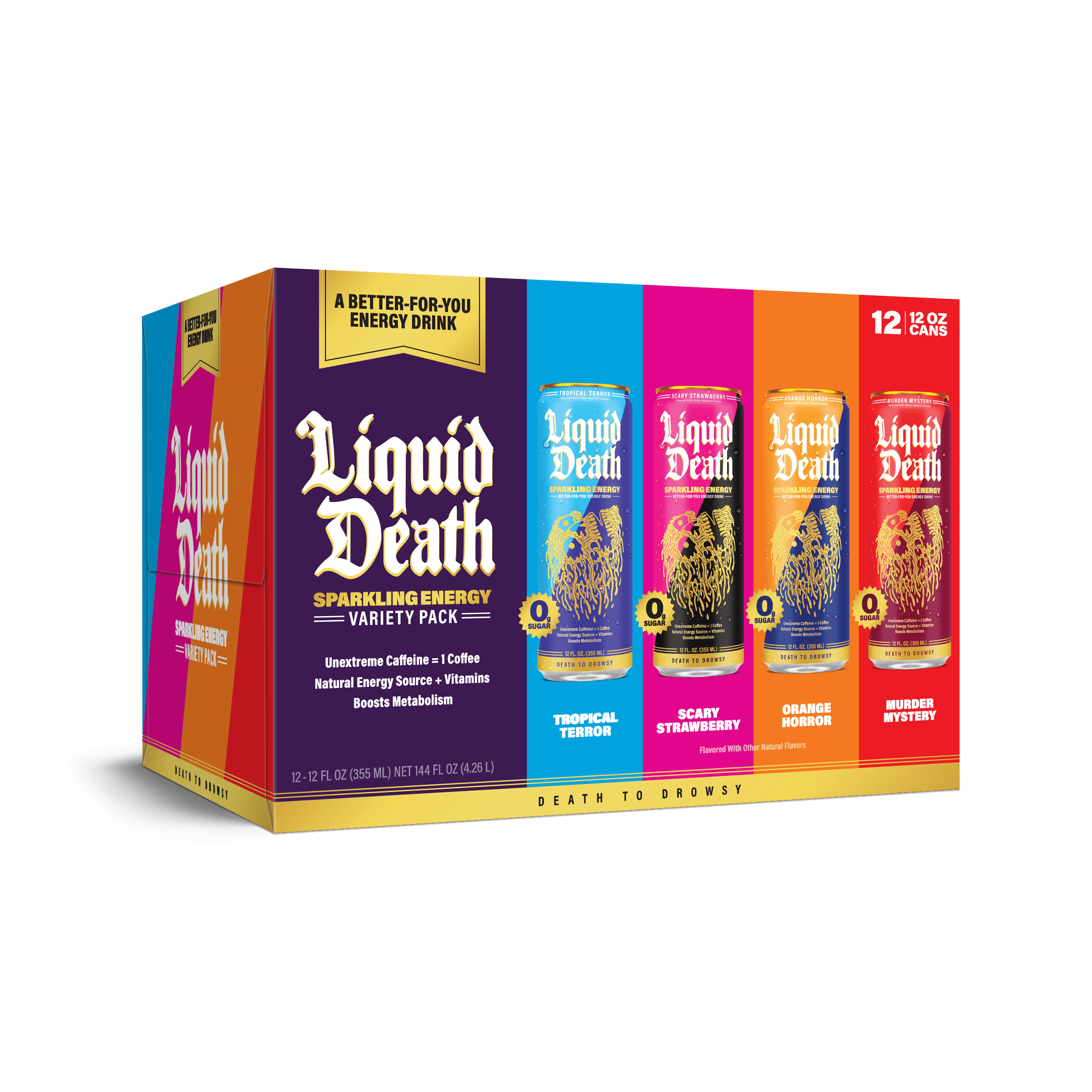 Liquid Death Sparkling Energy Variety Pack, Zero Sugar Energy Drink ...