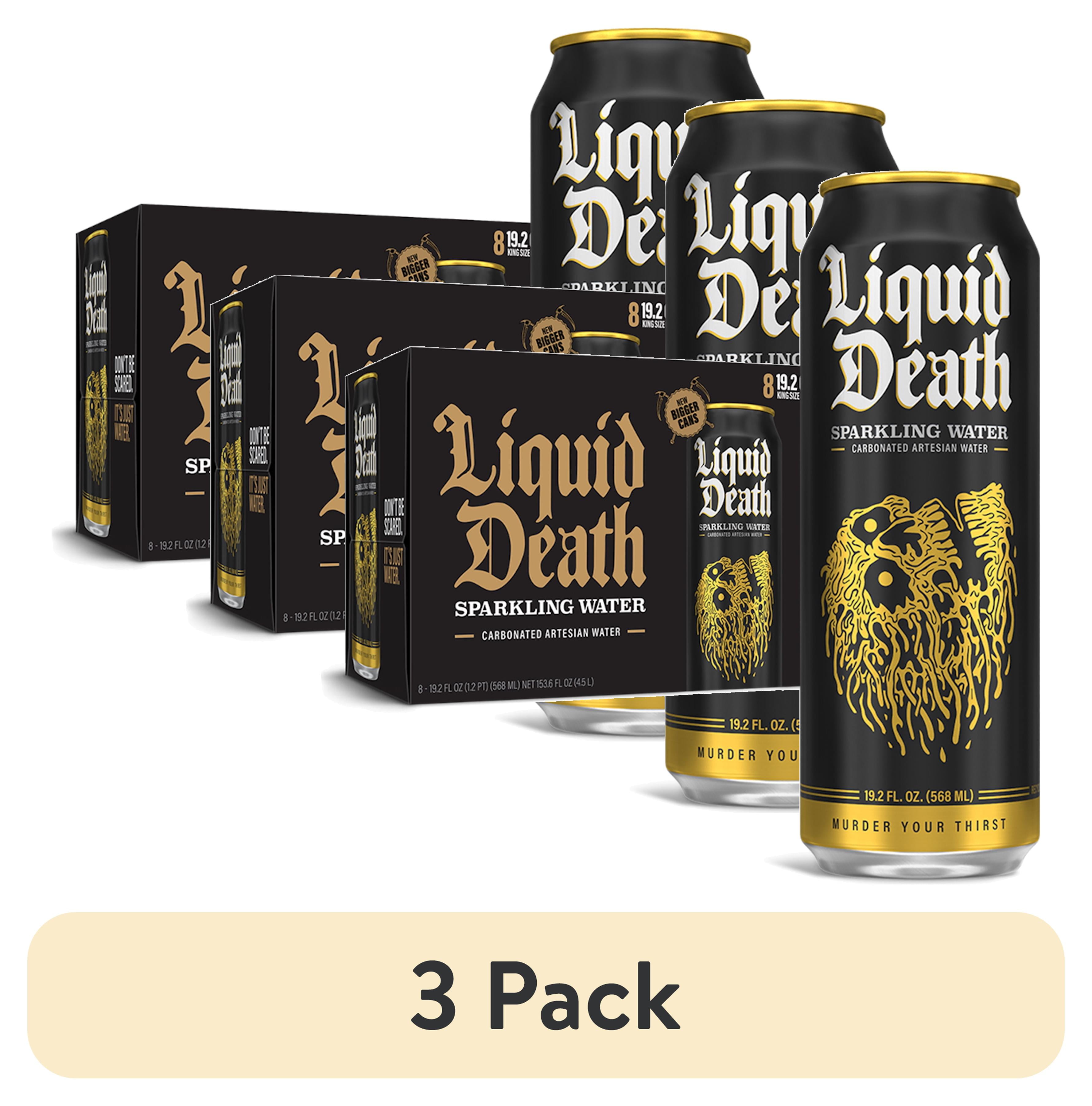 (3 pack) Liquid Death Sparkling Water, 19.2 oz King Size Cans (8-Pack ...